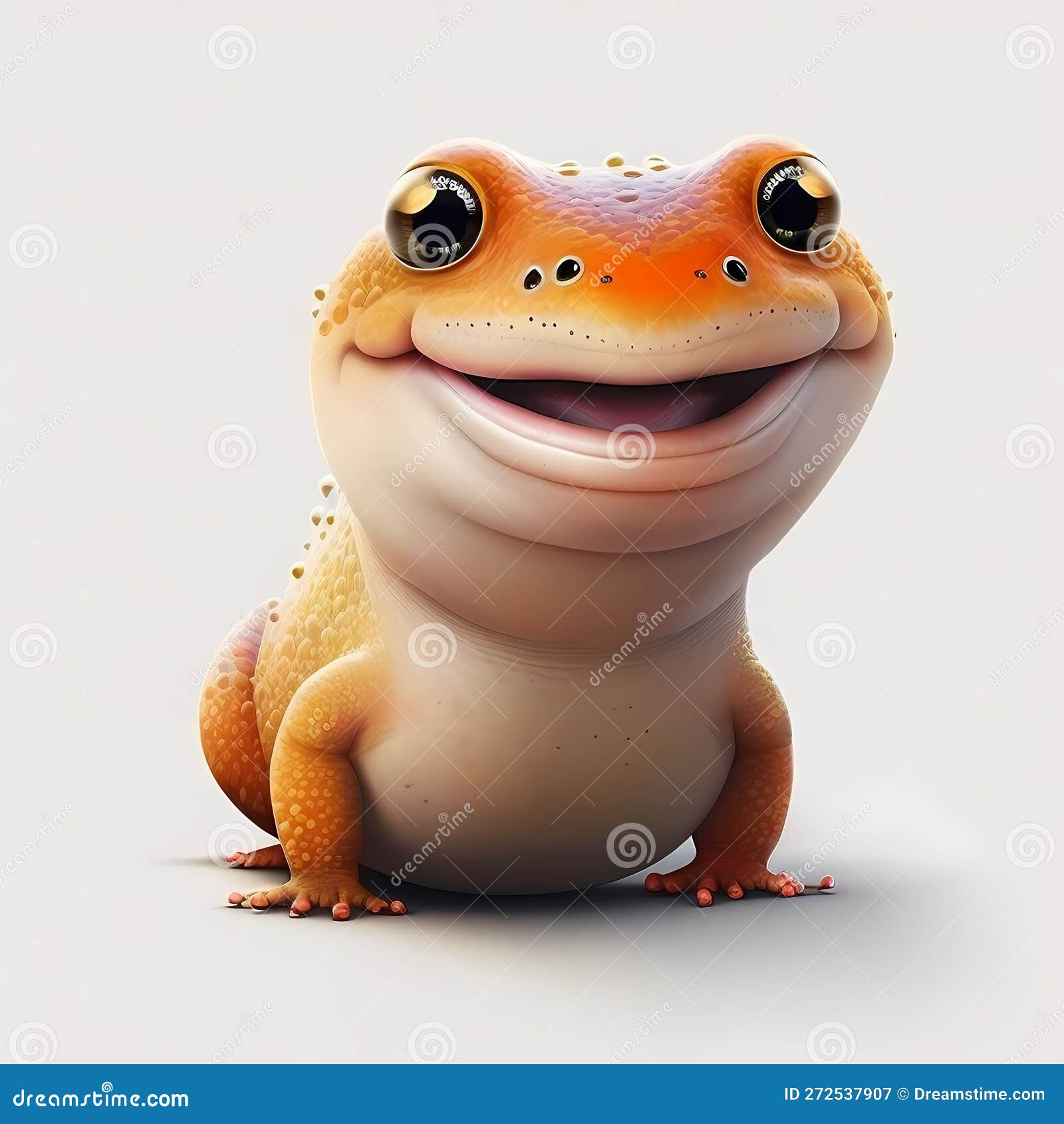 Cute Salamander Cartoon. Generative AI Stock Illustration ...