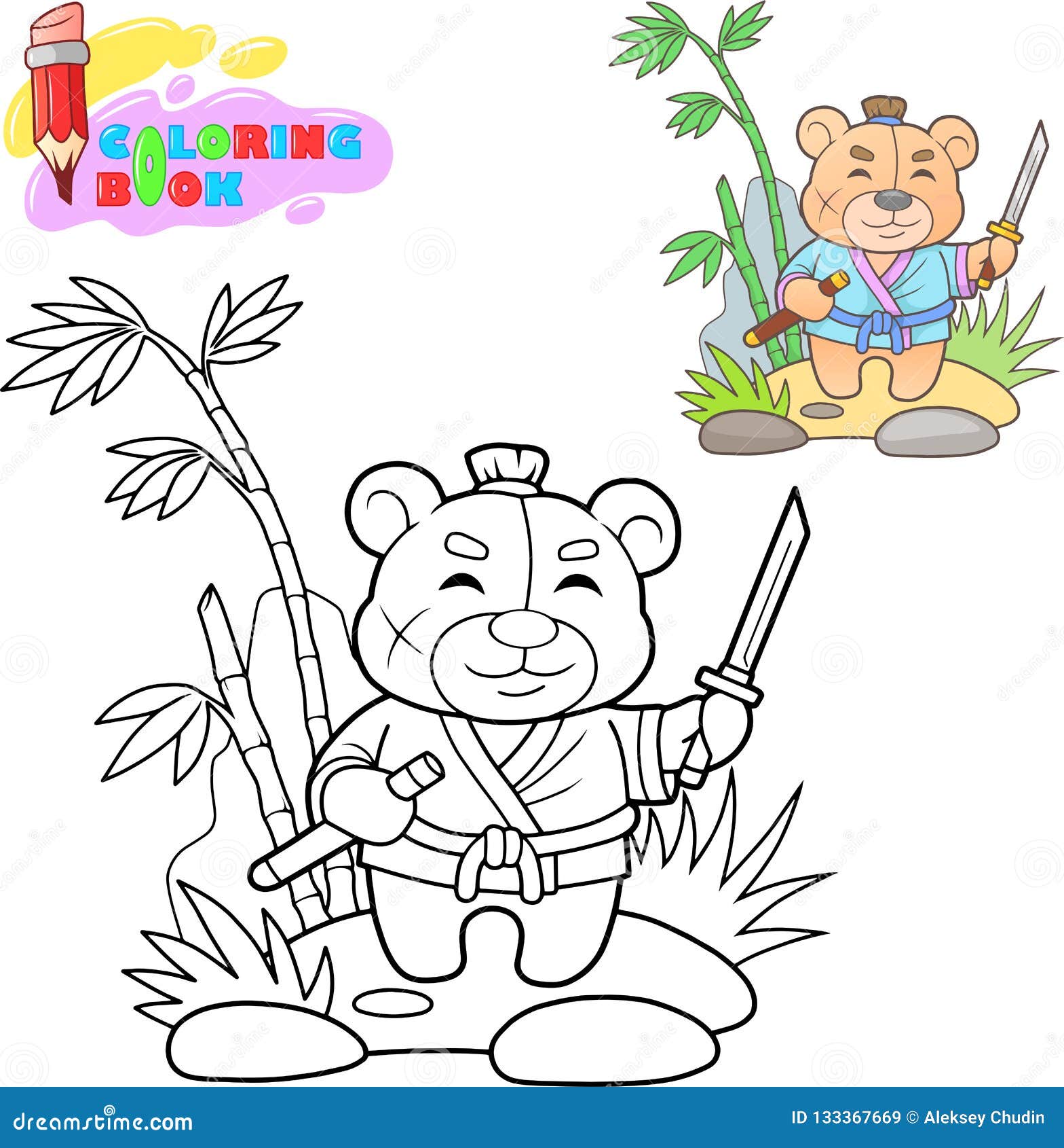 Cute Samurai Cat, Coloring Page, Outline Illustration | CartoonDealer ... Cute Samurai Cat, Coloring Page, Outline Illustration | CartoonDealer ...