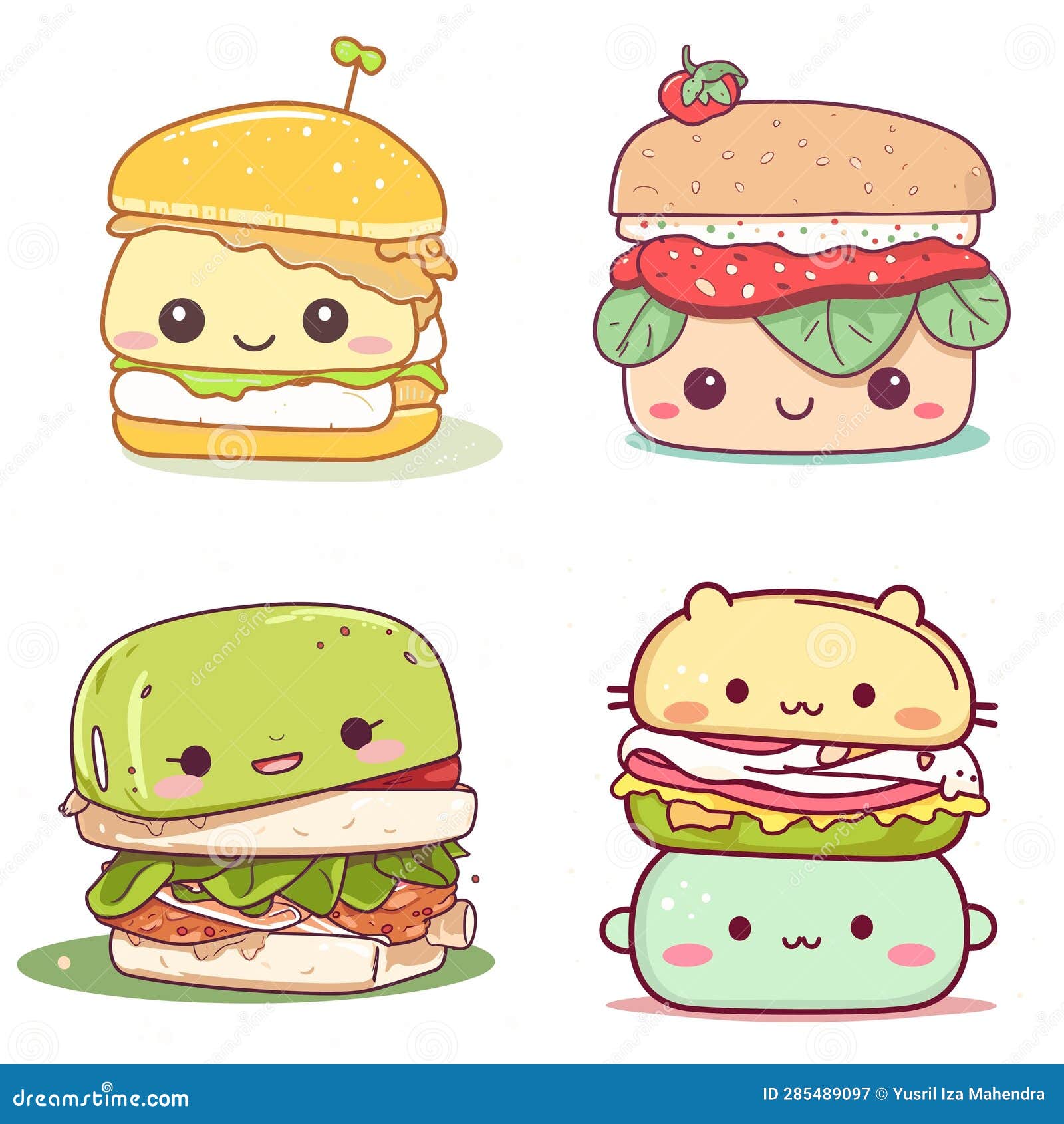 Cute Sandwich Mascot Carrying A Balloon Cartoon Vector | CartoonDealer ...