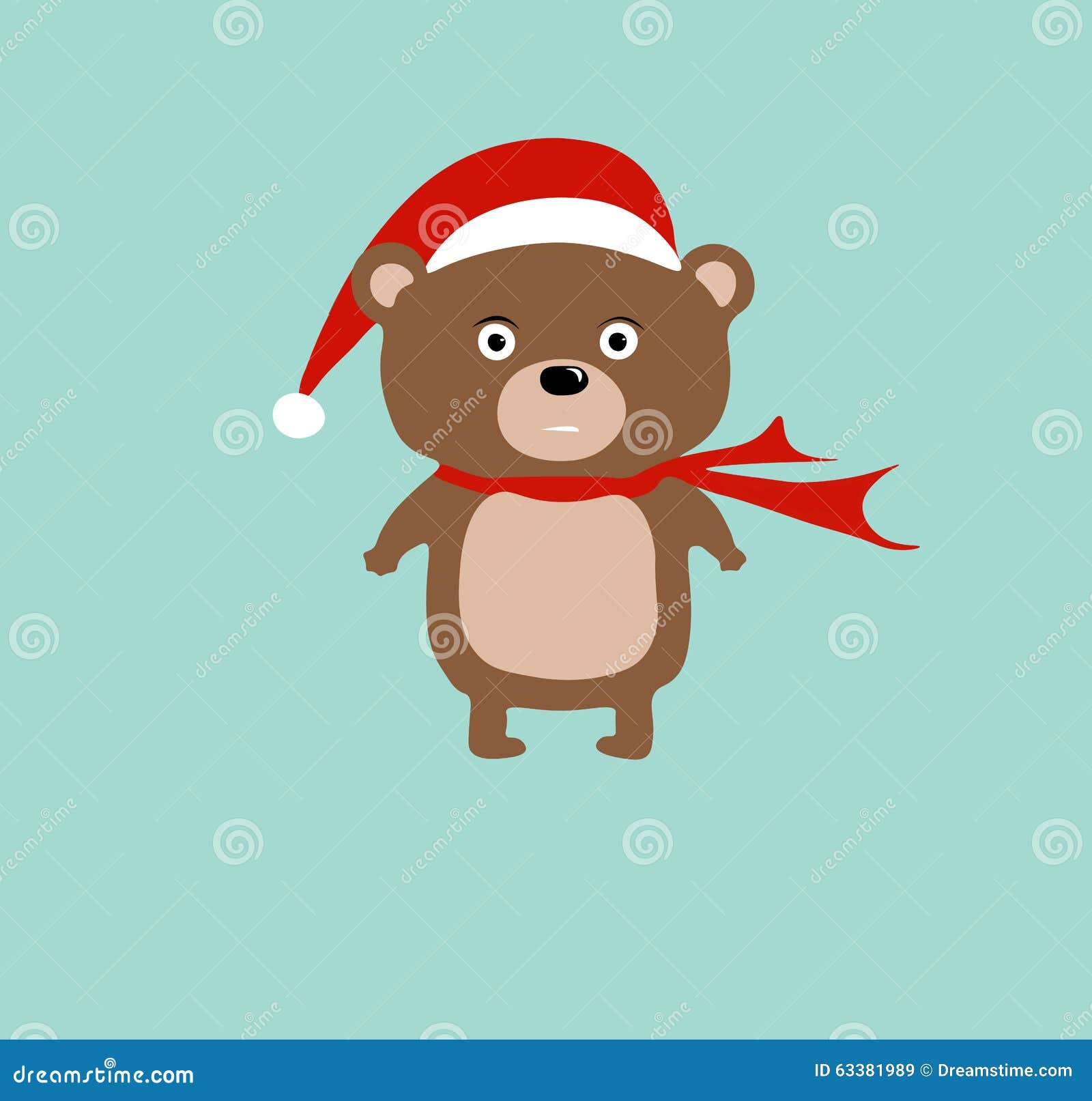 Cute Santa Bear stock illustration. Illustration of christmas - 63381989