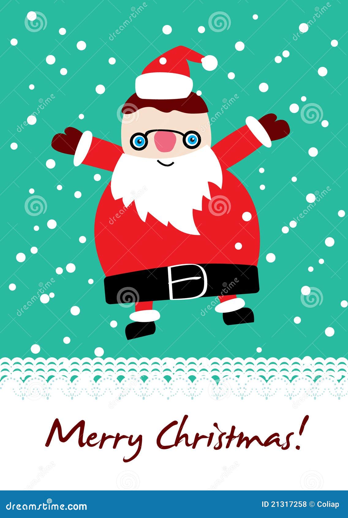 Cute santa card stock vector. Illustration of happy, classic - 21317258