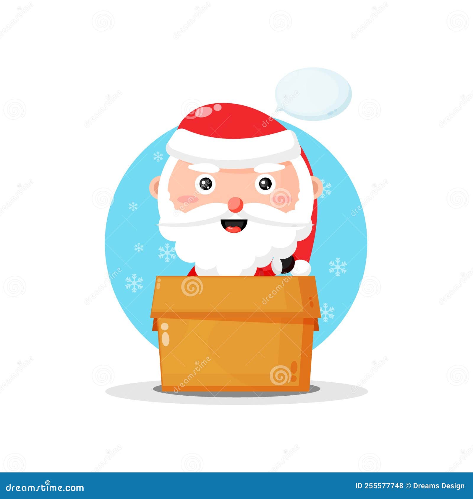 Cute Santa Claus in the Box Stock Vector - Illustration of claus ...