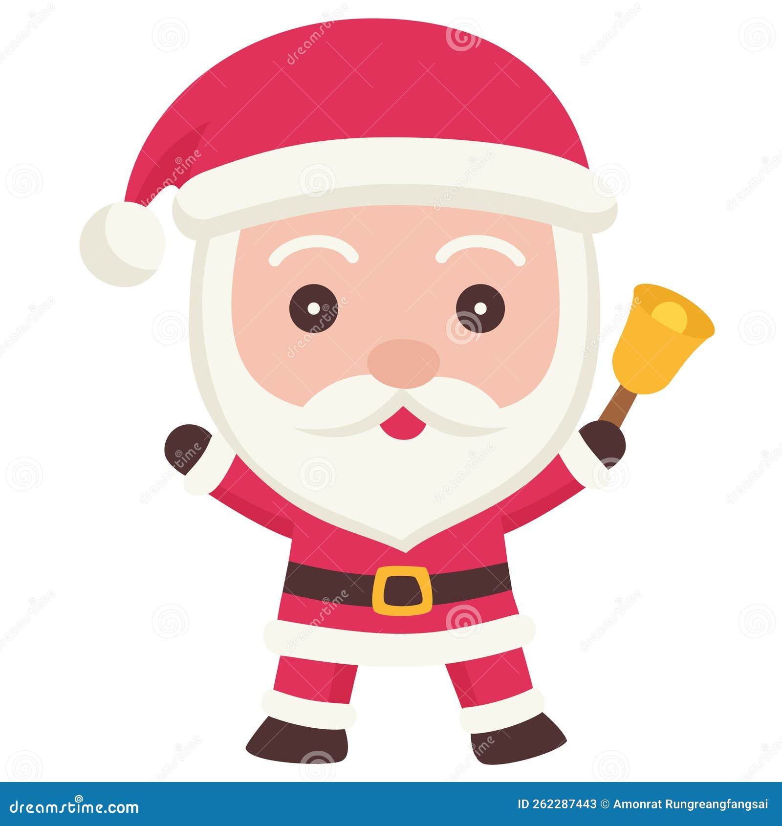 Cute Santa Claus Doodle and Bell Vector Icon Stock Vector ...
