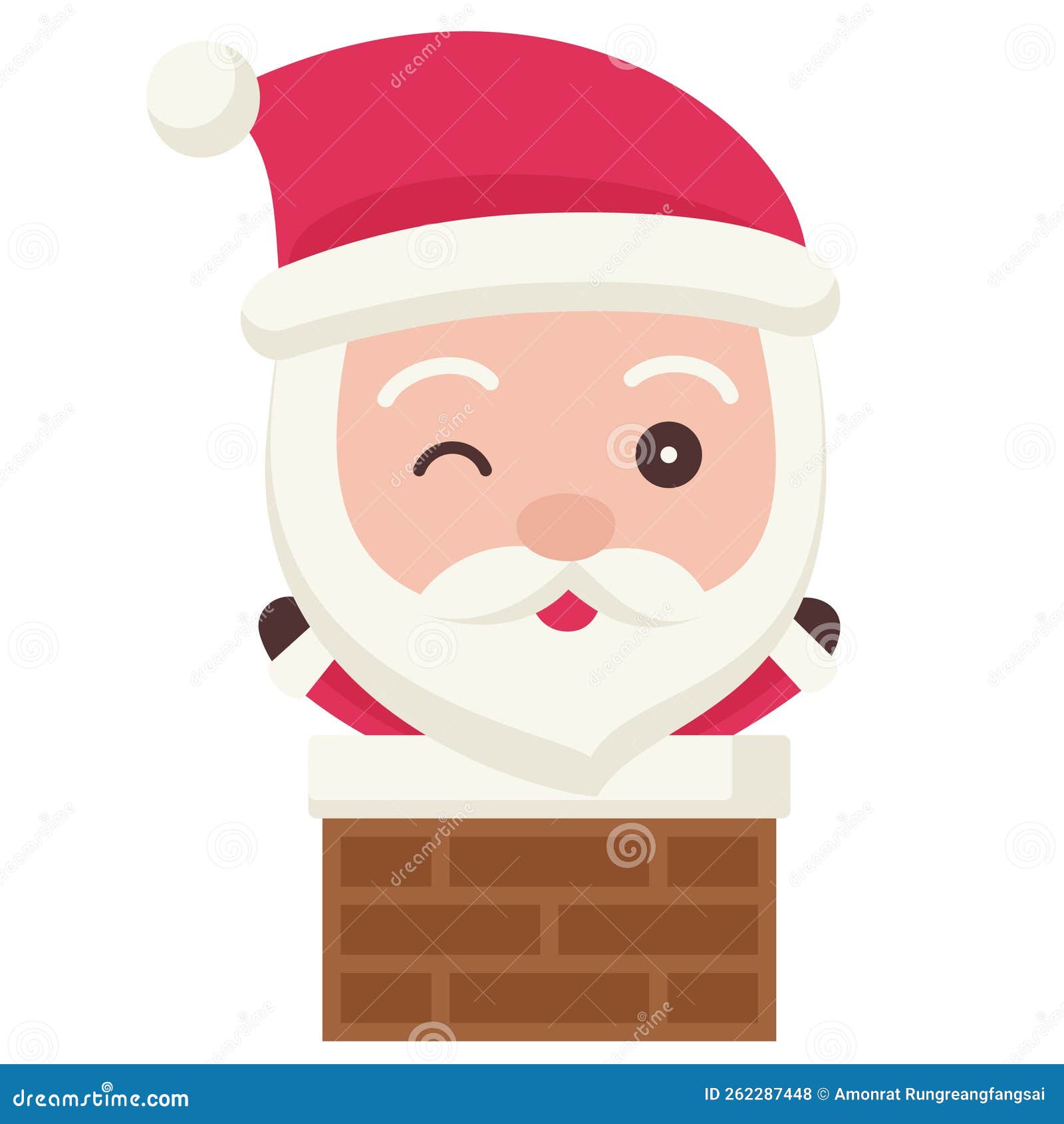 Cute Santa Claus in Chimney Doodle Vector Icon Stock Vector ...