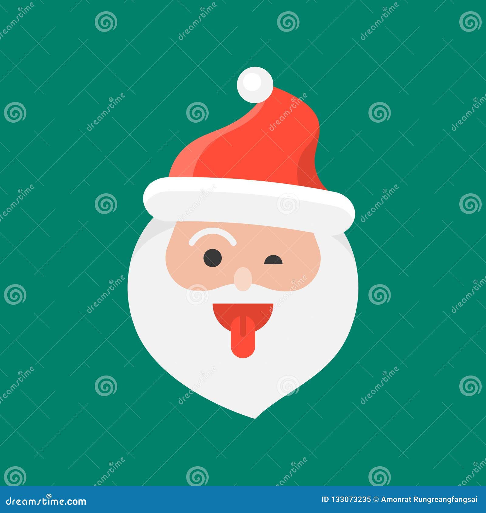 Cute Santa Claus Emoticon Vector, Flat Design Stock Vector ...