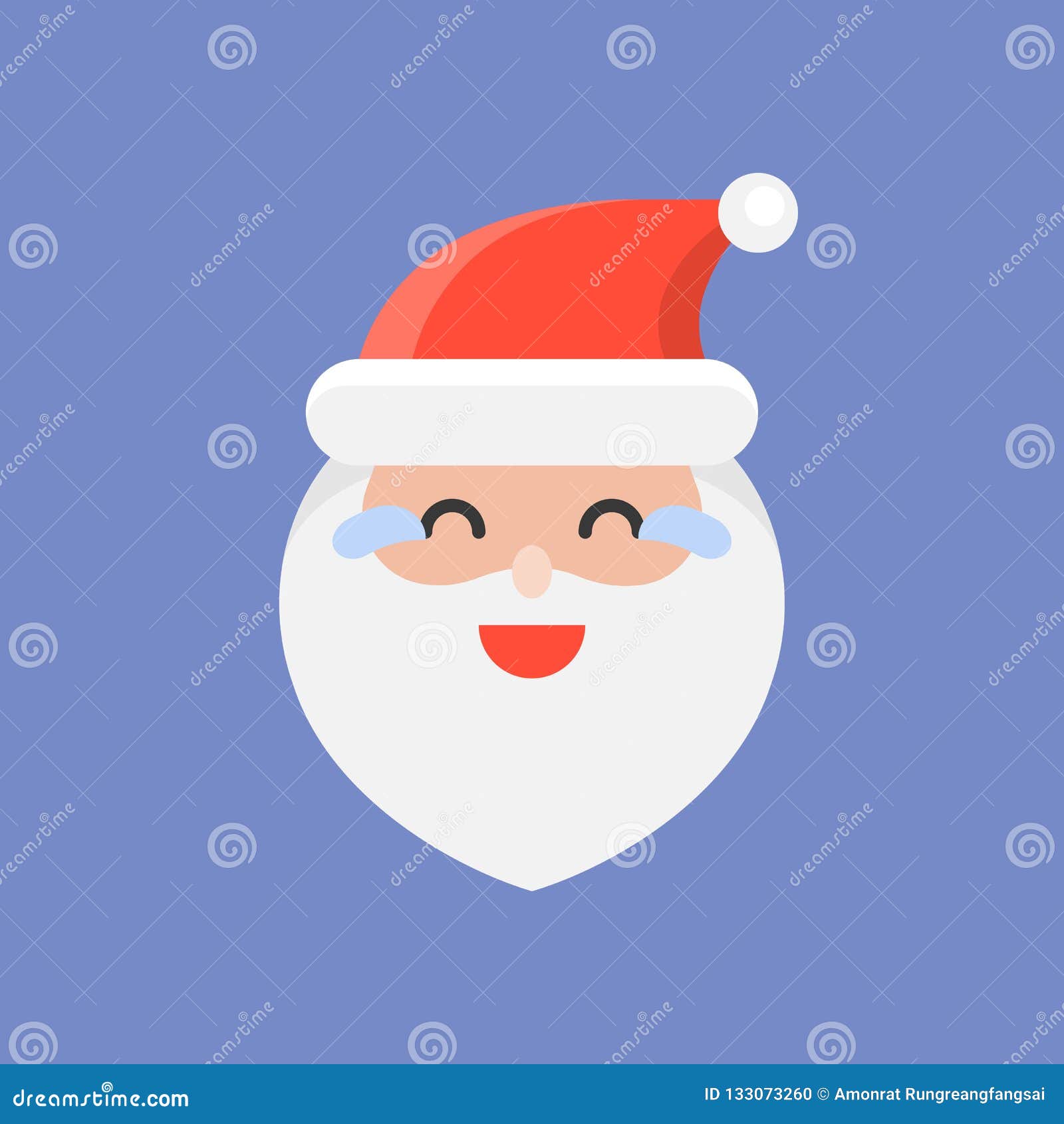 Cute Santa Claus Emoticon Vector, Flat Design Stock Vector ...