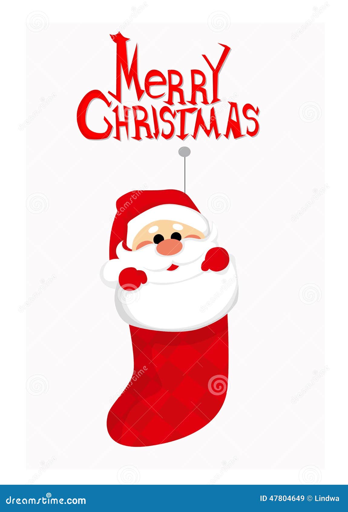 Cute Santa Claus in socks stock vector. Illustration of socks - 47804649