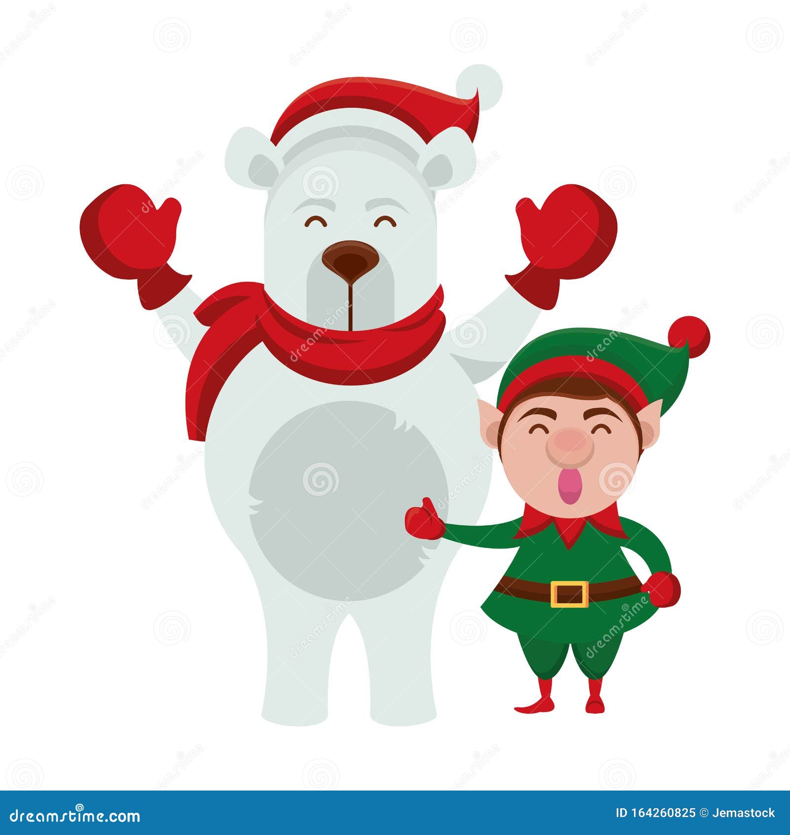 Cute Santa Helper Christmas Character Stock Vector - Illustration of ...
