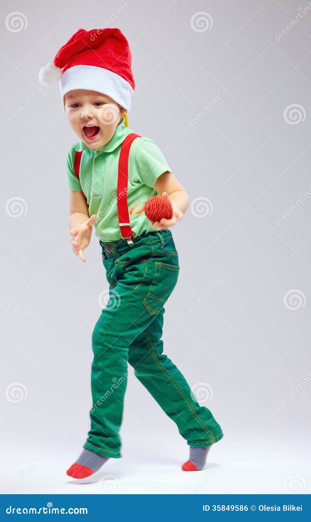 Cute Santa S Helper on White Stock Photo - Image of holiday, merry ...