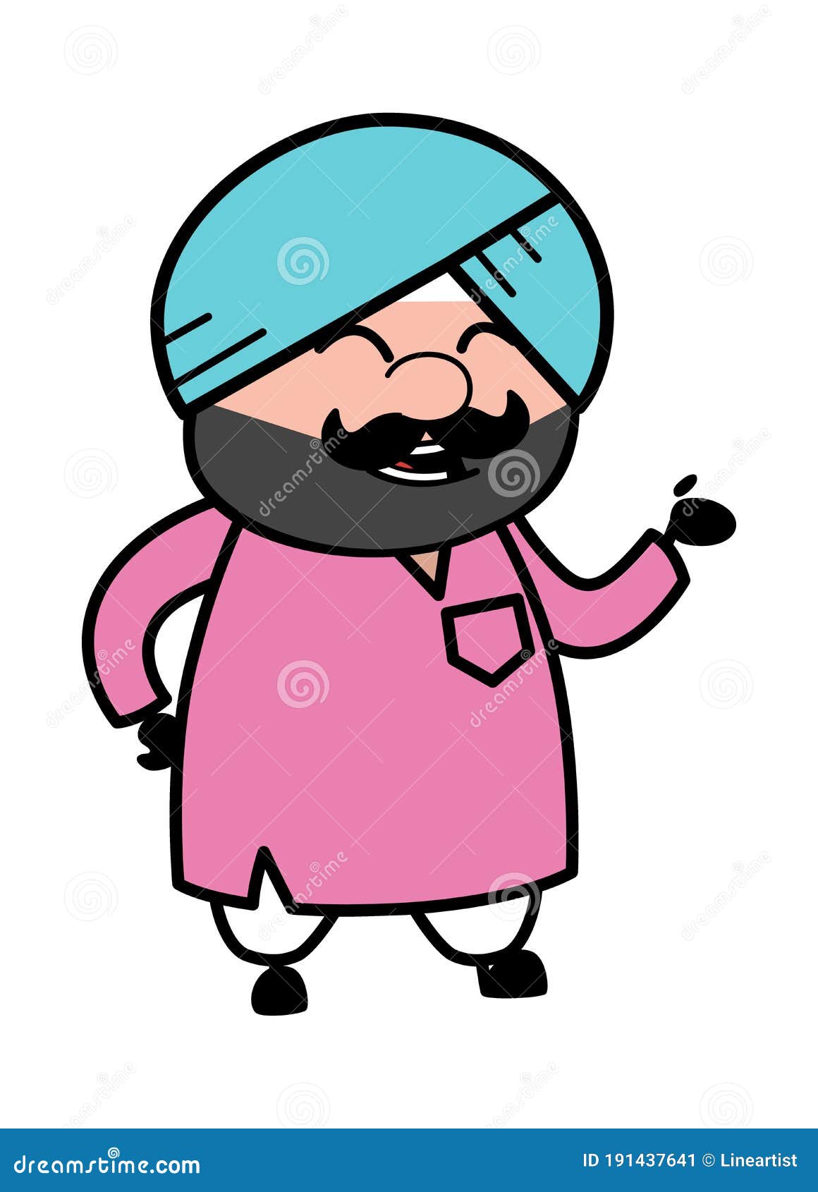 Sardar Ji Cartoon Character Vector Illustration Indian Man Or Happy ...