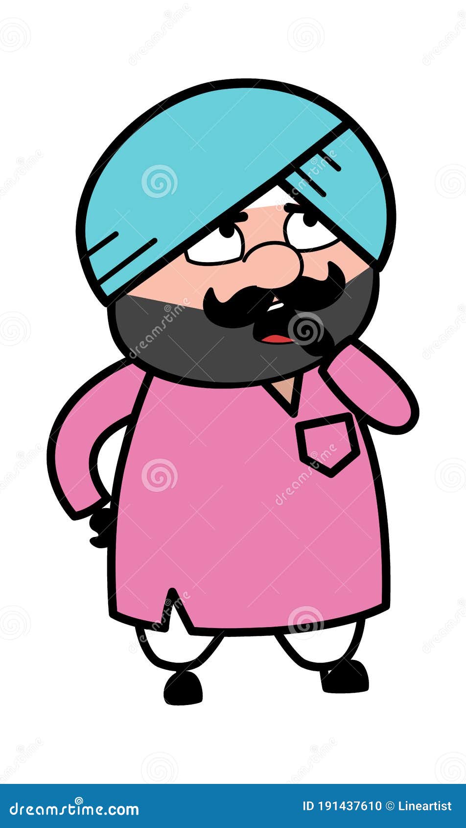 Cute Sardar Cartoon Wondering Stock Illustration - Illustration of fear ...