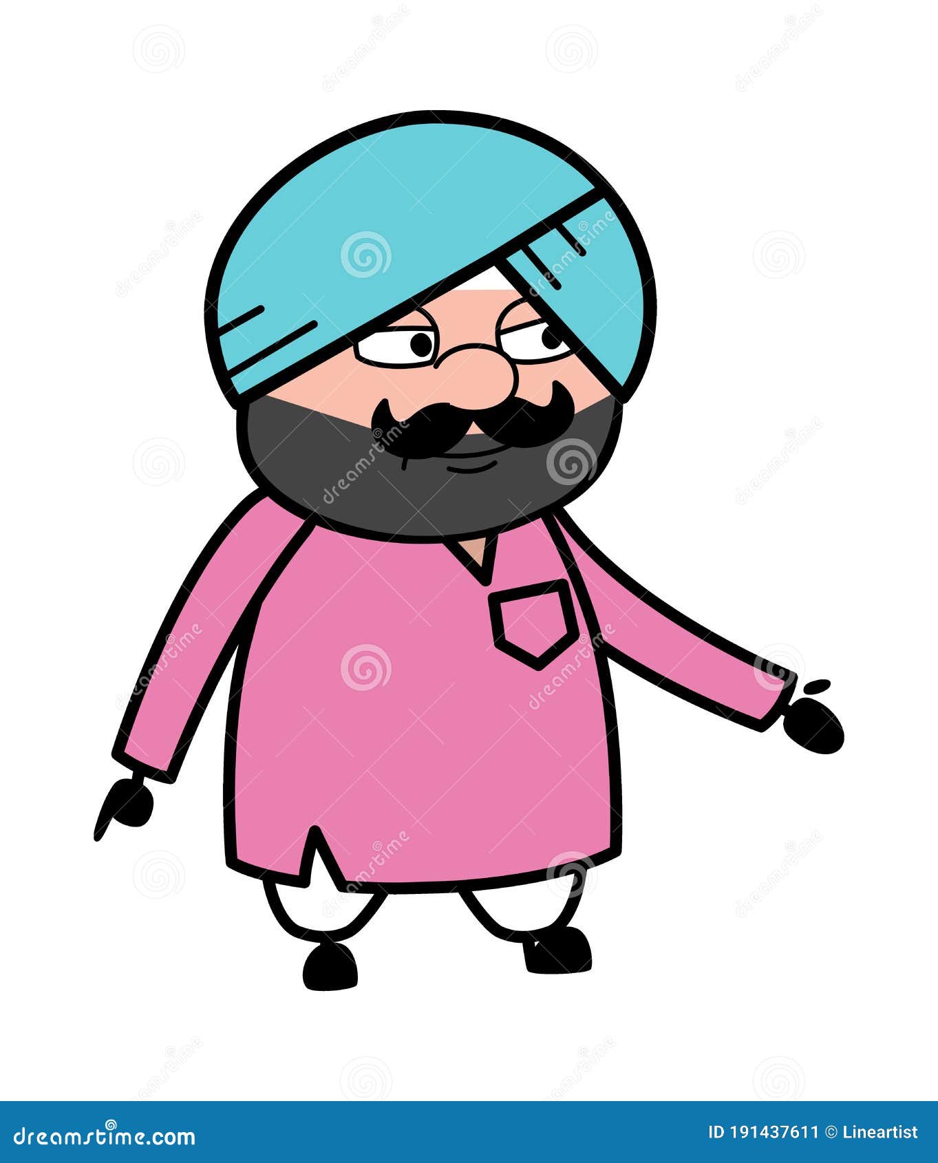 Cute Sardar Expressionless Face Cartoon Stock Illustration ...