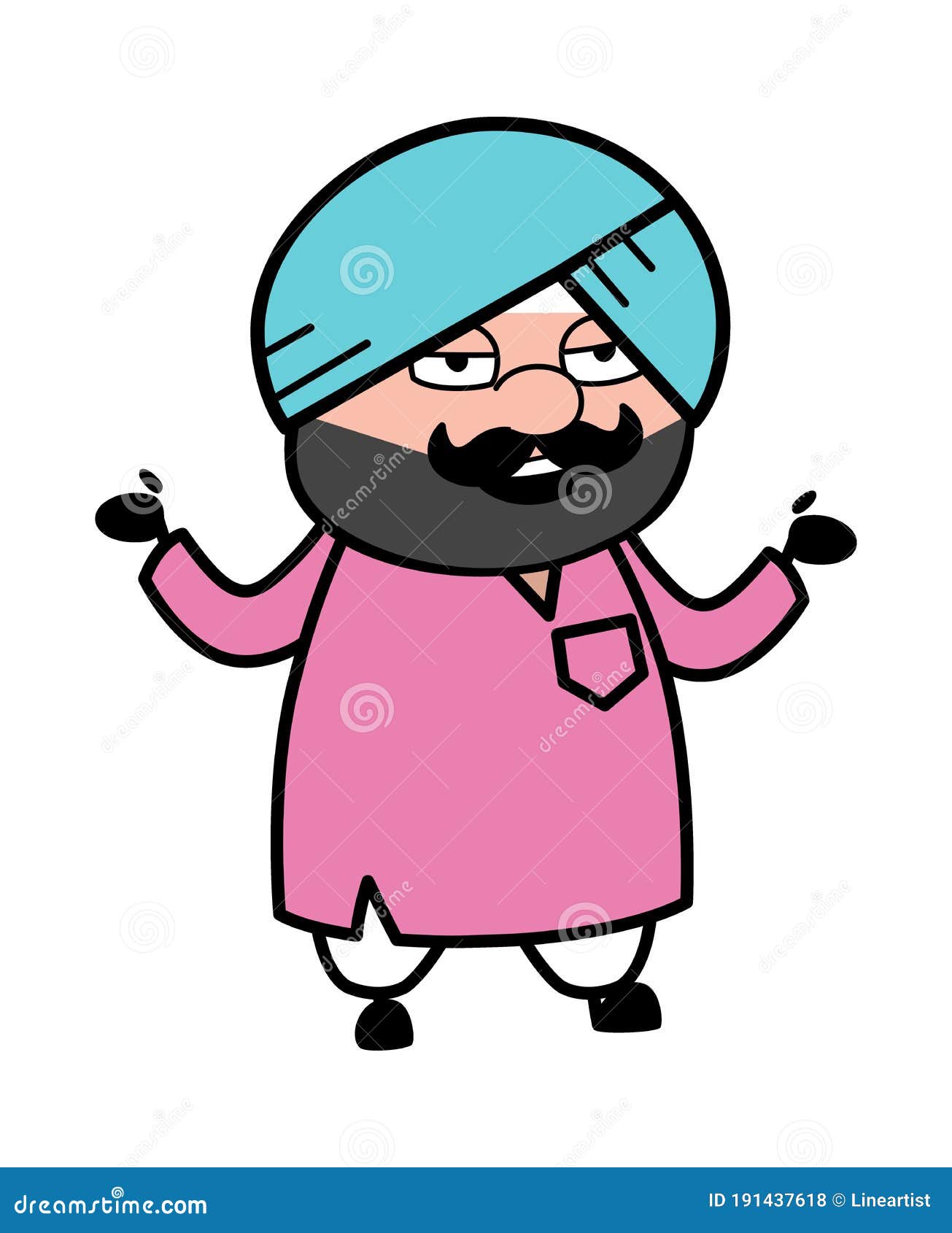 Cute Sardar Talking Cartoon Stock Illustration - Illustration of doodle ...