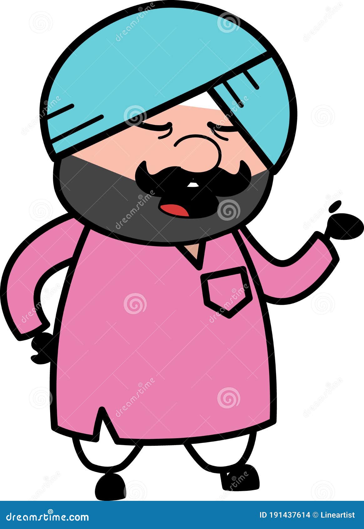 Cute Sardar Talking Unamused Face Cartoon Stock Illustration ...