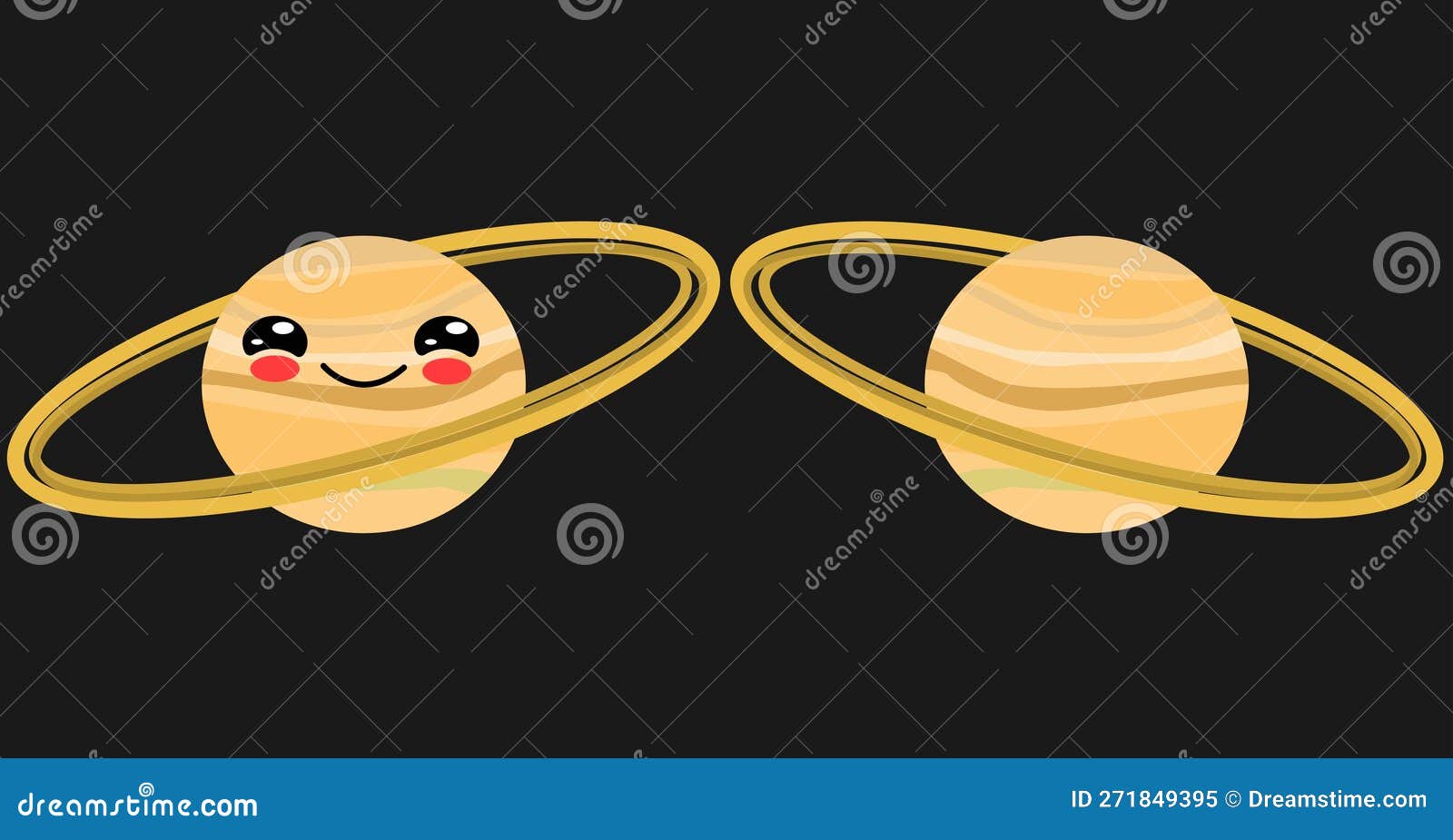 Cute Saturn planet stock illustration. Illustration of light - 271849395