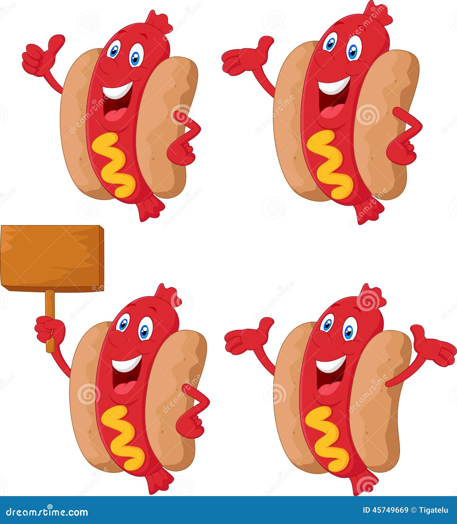 Cute sausage cartoon stock vector. Illustration of eating - 45749669