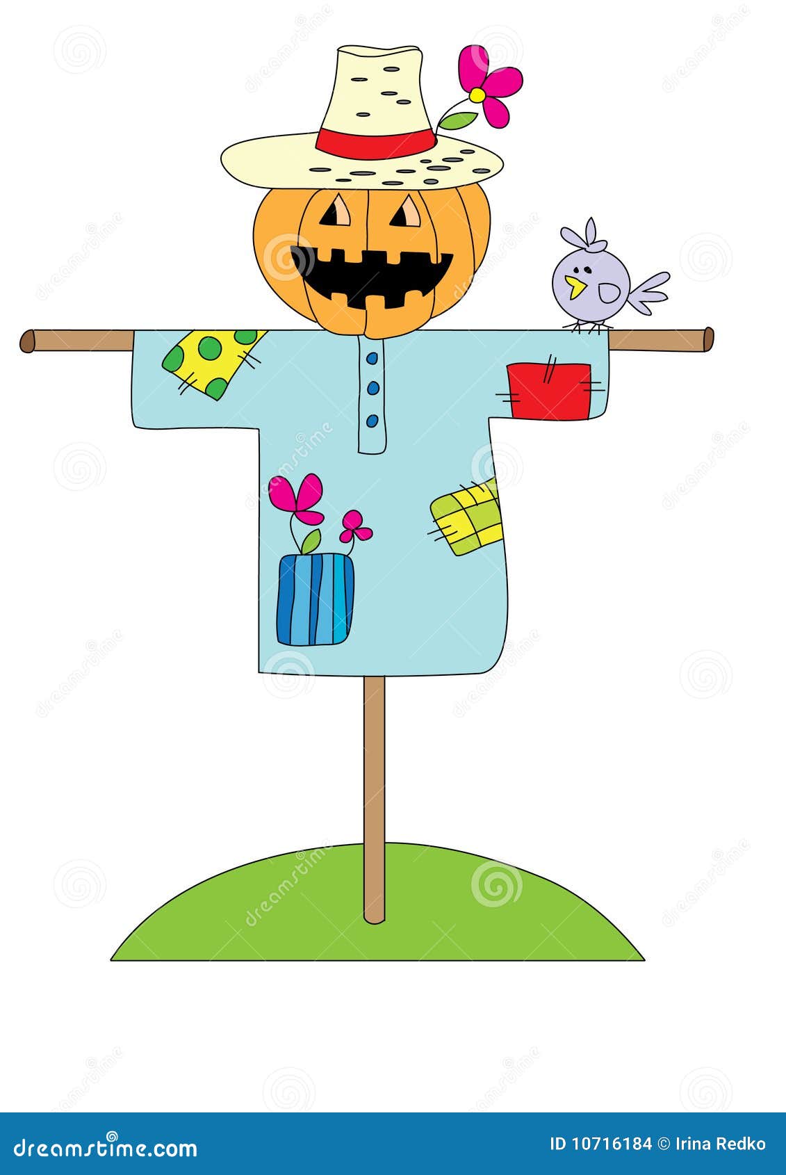 Cute Scarecrow Cartoon Vector Illustration | CartoonDealer.com #82513566