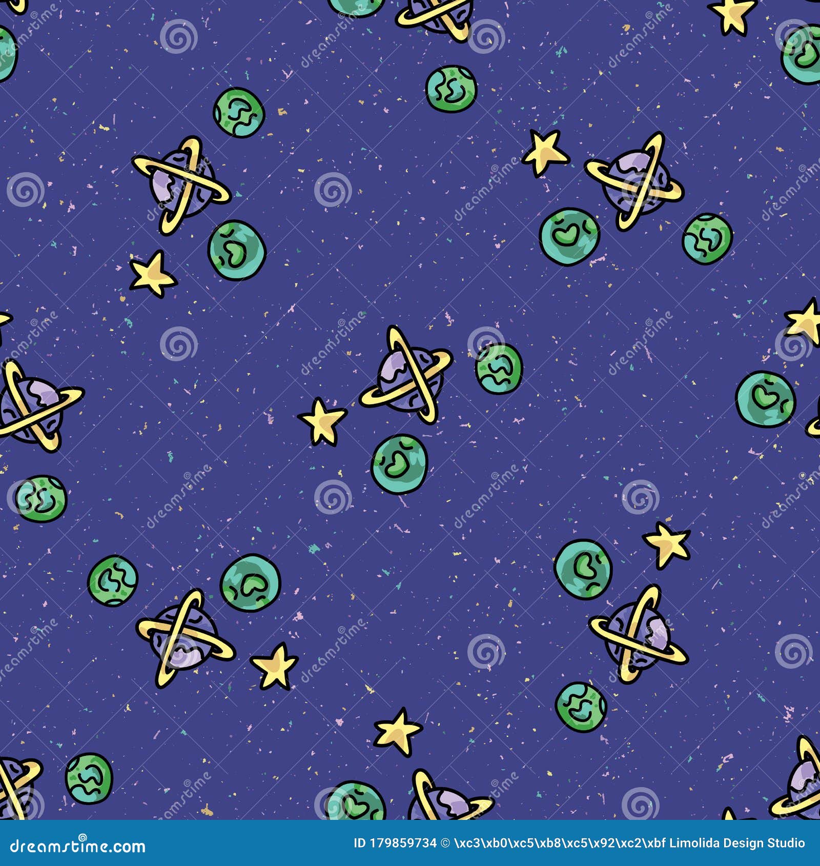 Cute Scattered Cosmic Space Background Seamless Vector Pattern. Hand ... Cute Scattered Cosmic Space Background Seamless Vector Pattern. Hand ...