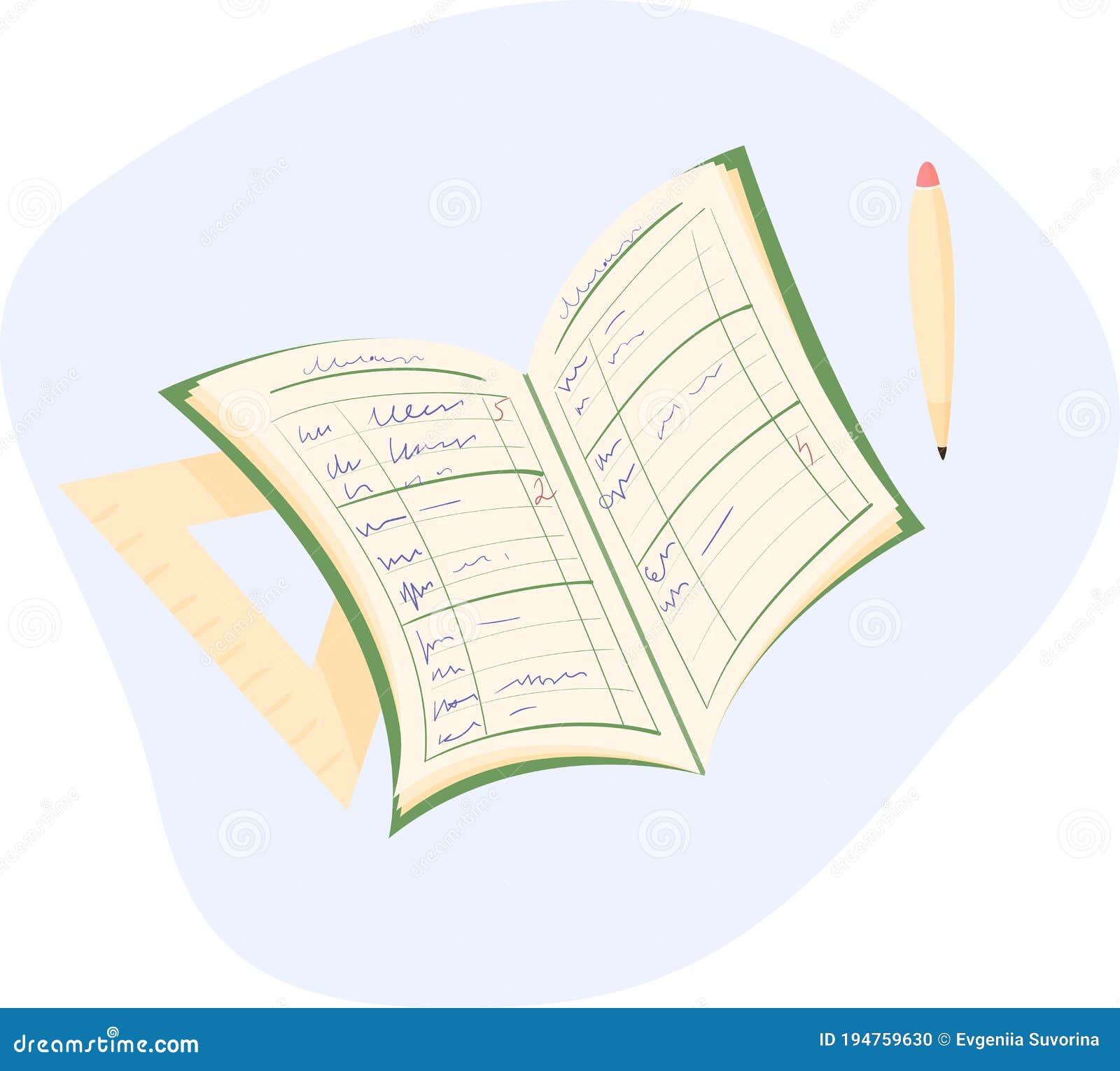 Homework Ruler Assignment Lesson Project For School Stock Image ...