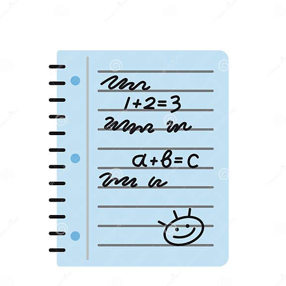 A Cute School Notepad with Notes, Drawings and Scribbles. Trendy Modern ...