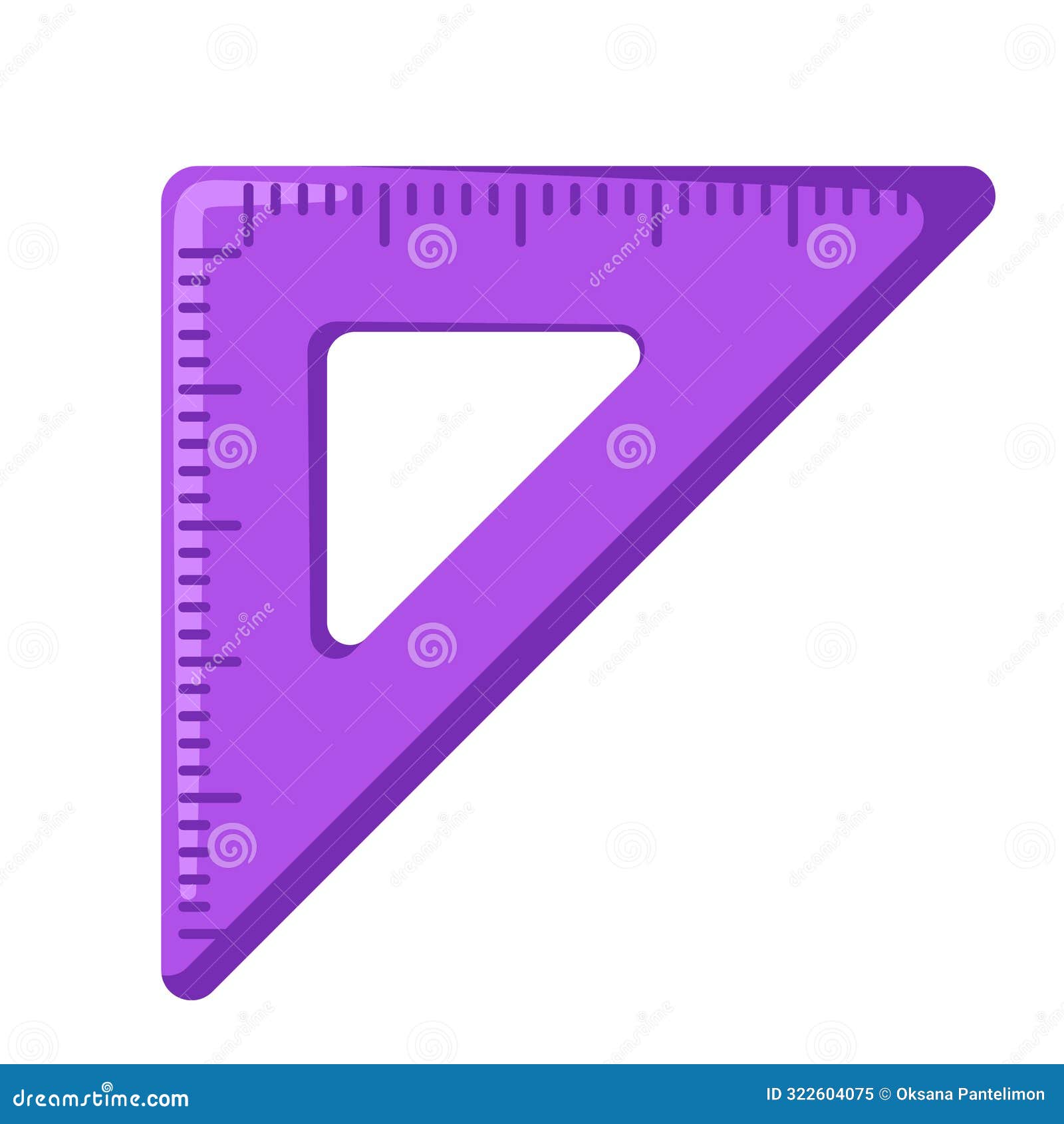 Cute School Ruler. Triangular Ruler for Geometry and Math Lessons Stock ...