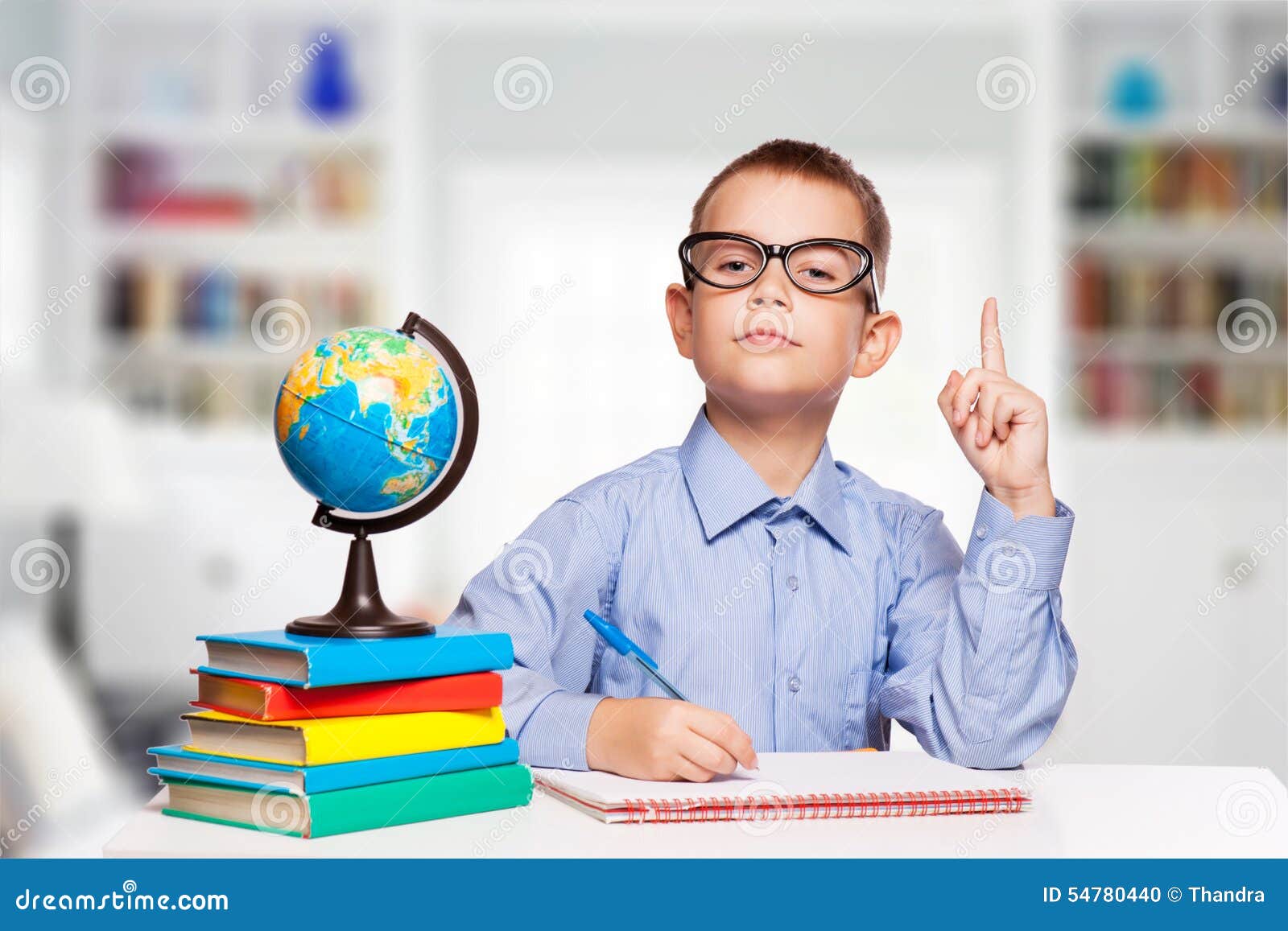 A Cute Schoolboy With Different Emotions. Collage. White Background ...