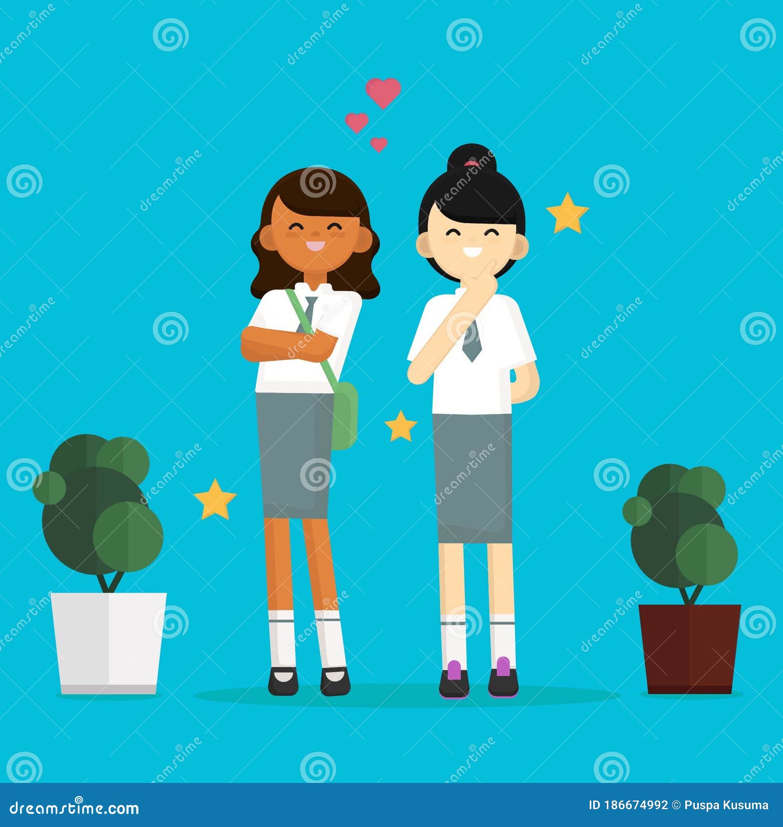 Cute Schoolmate Characters Vector Design Stock Vector - Illustration of ...