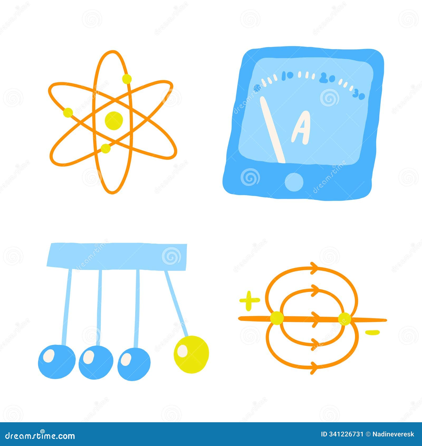 Cute Science Theme Composition, Postcard Stock Vector - Illustration of ...