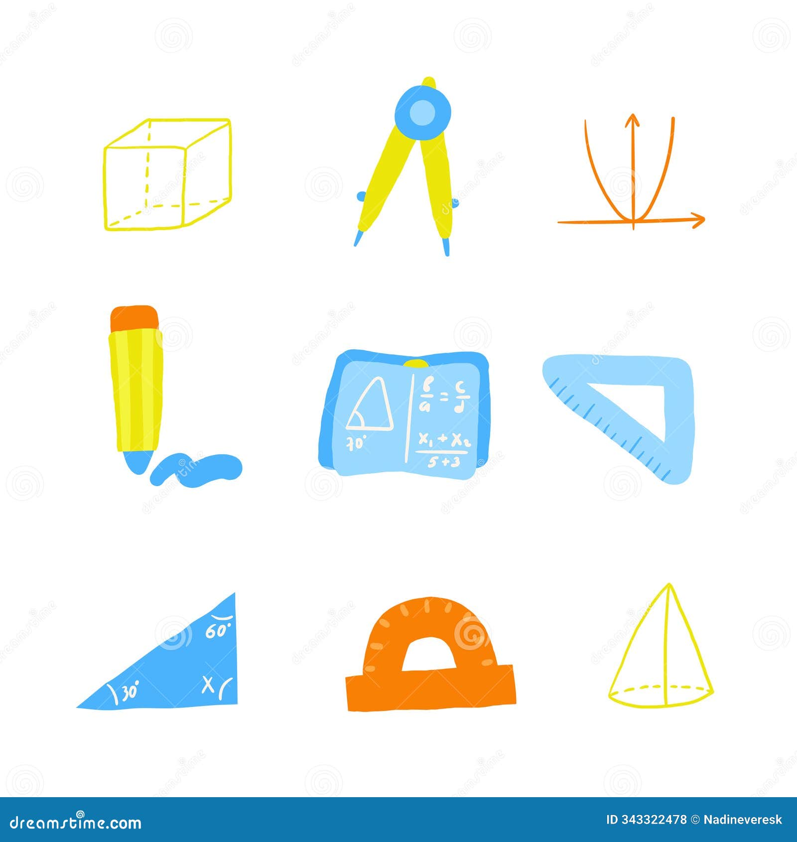 Cute Science Theme Composition, Postcard Stock Vector - Illustration of ...