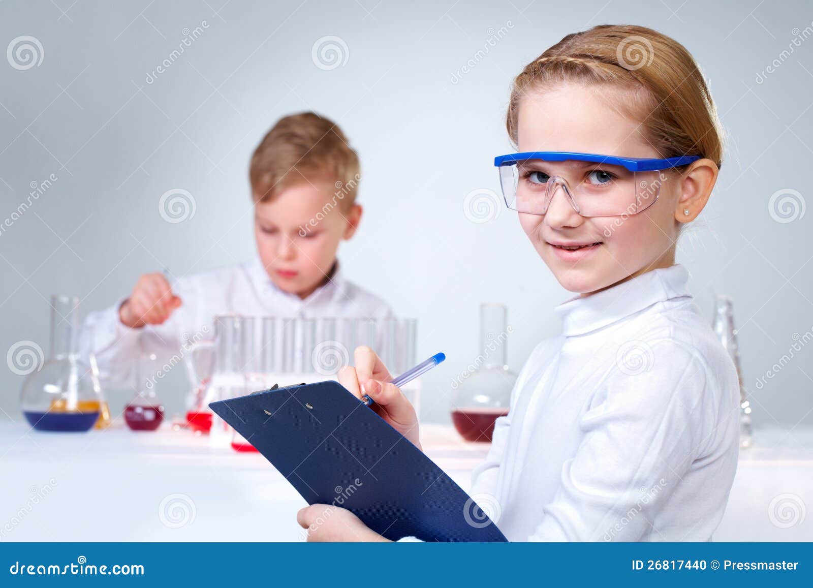 Cute scientist stock photo. Image of girl, analysis, analyzing - 26817440