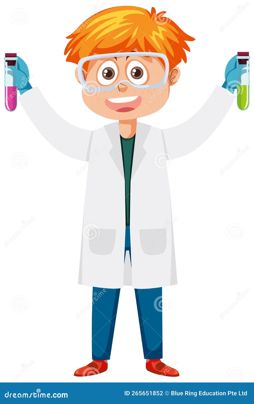Cute Scientist Boy Cartoon Character Stock Vector - Illustration of ...