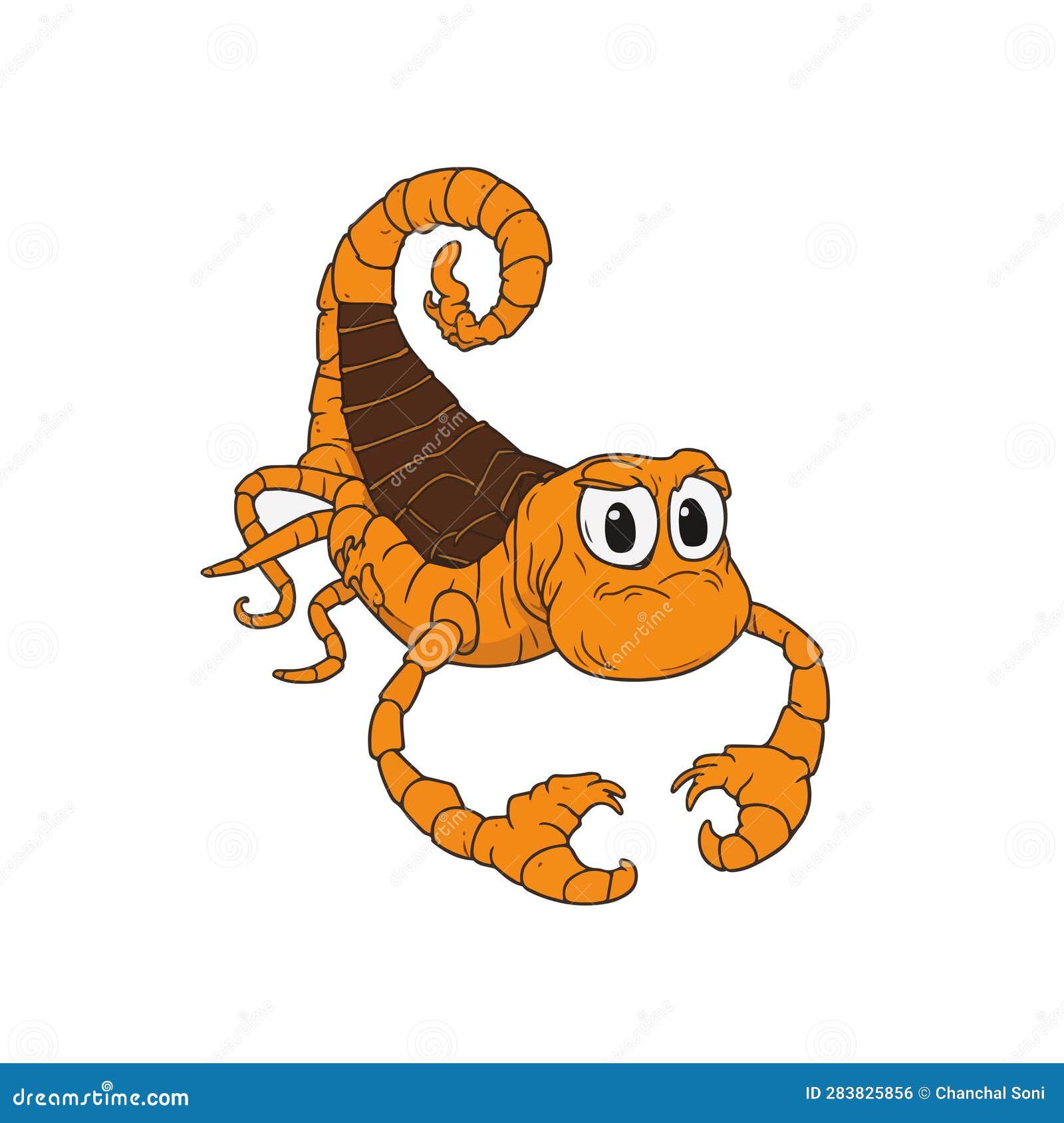 Cute Scorpion Cartoon Characters Vector Illustration. For Kids Coloring ...