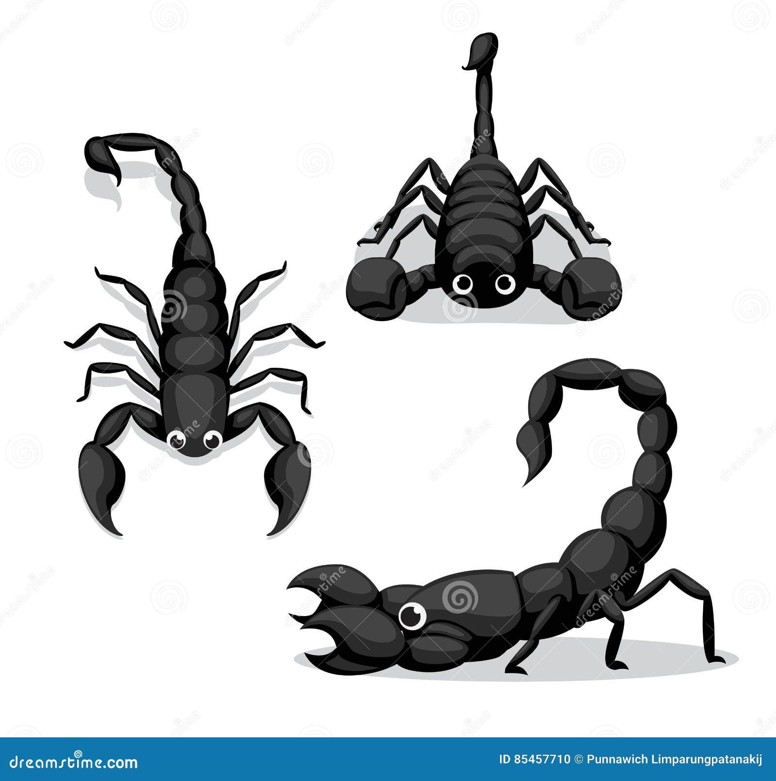 Cute Scorpion Poses Cartoon Vector Illustration Stock Vector ...