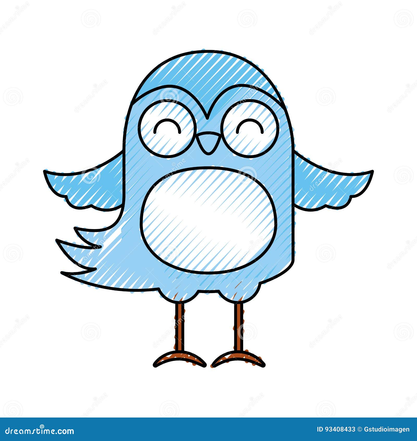Cute scribble bird cartoon stock vector. Illustration of cartoon - 93408433