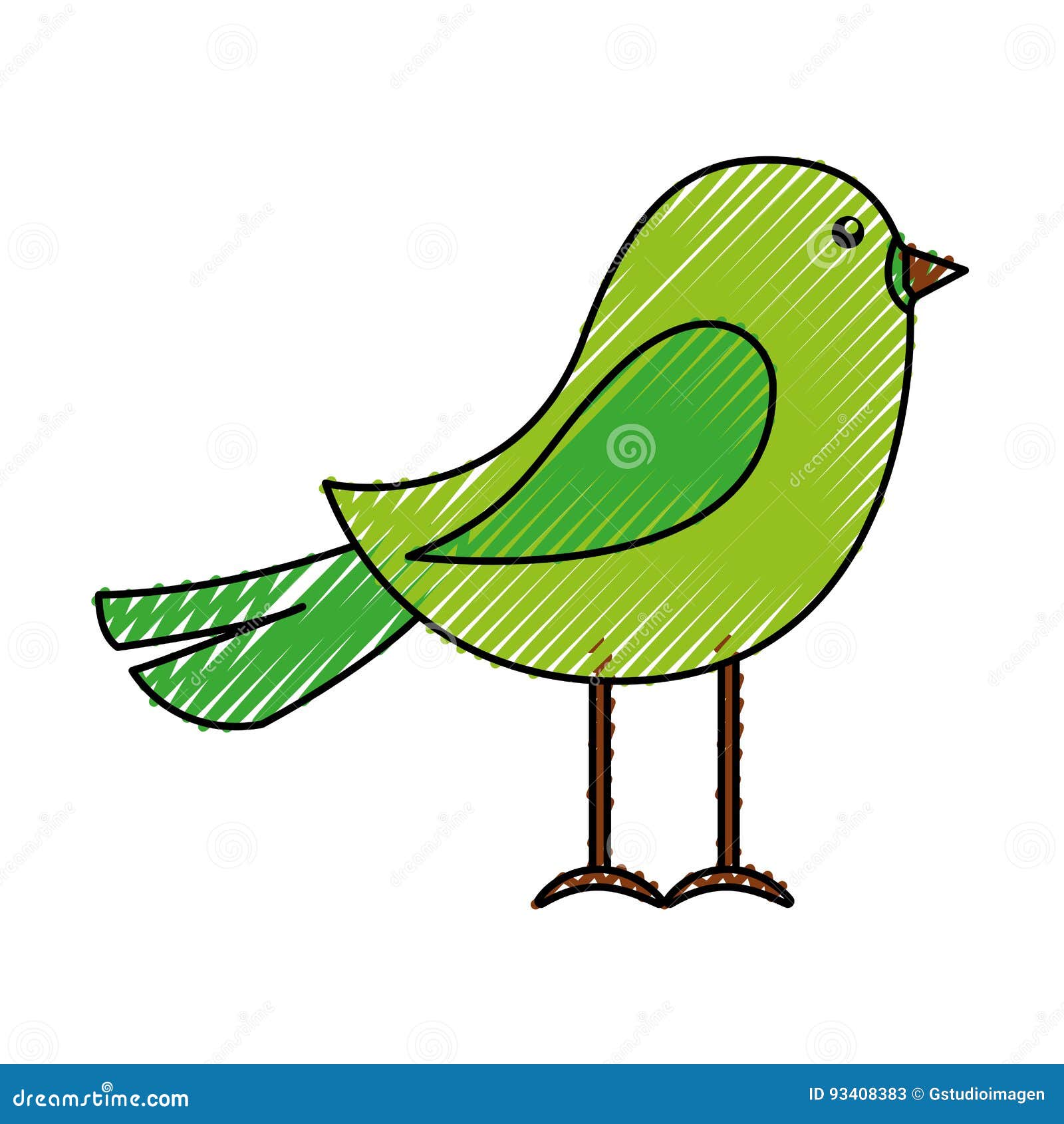 Cute scribble bird cartoon stock vector. Illustration of scribble ...
