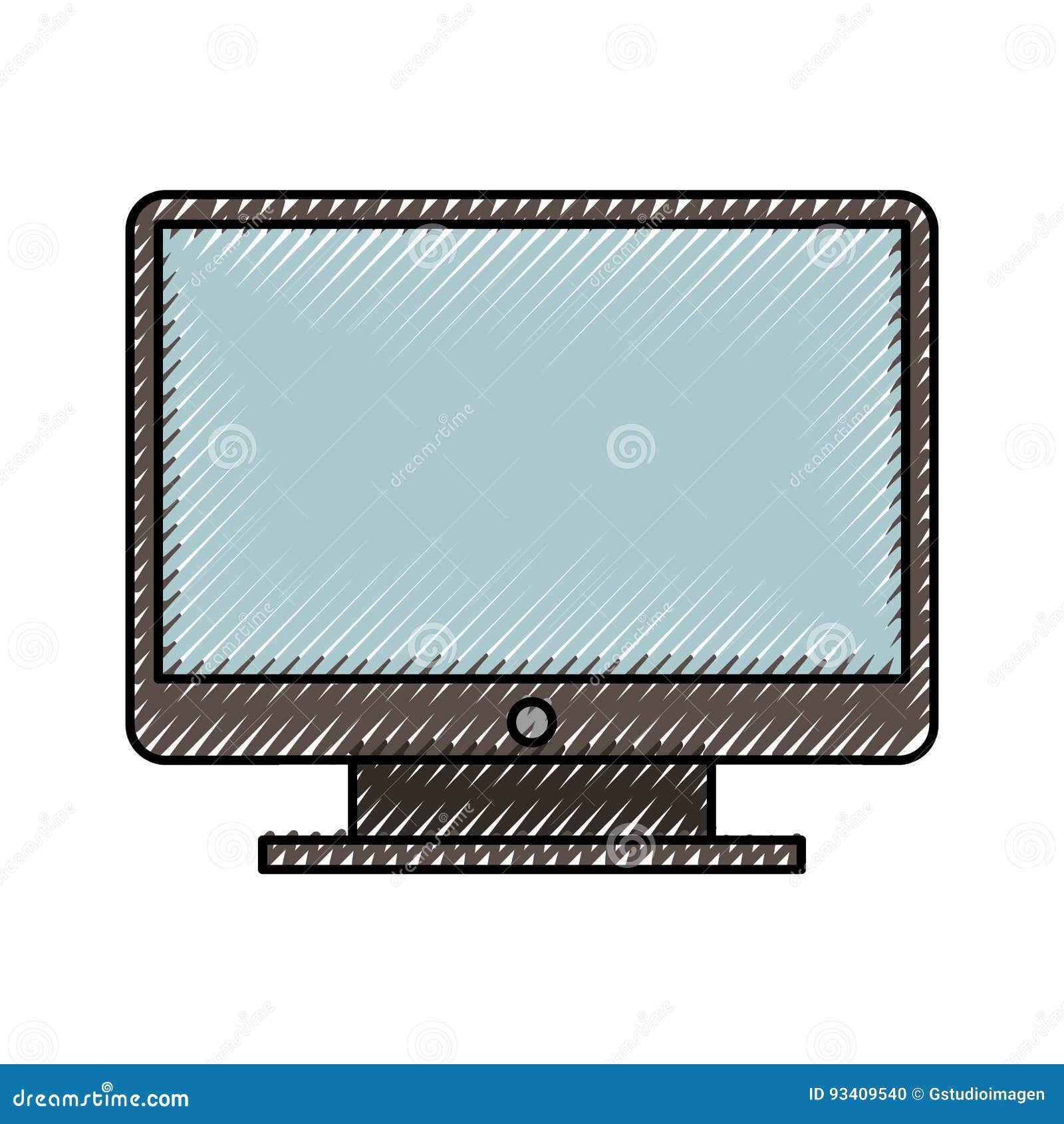 Cute Scribble Color Tv Cartoon Stock Vector - Illustration of equipment ...