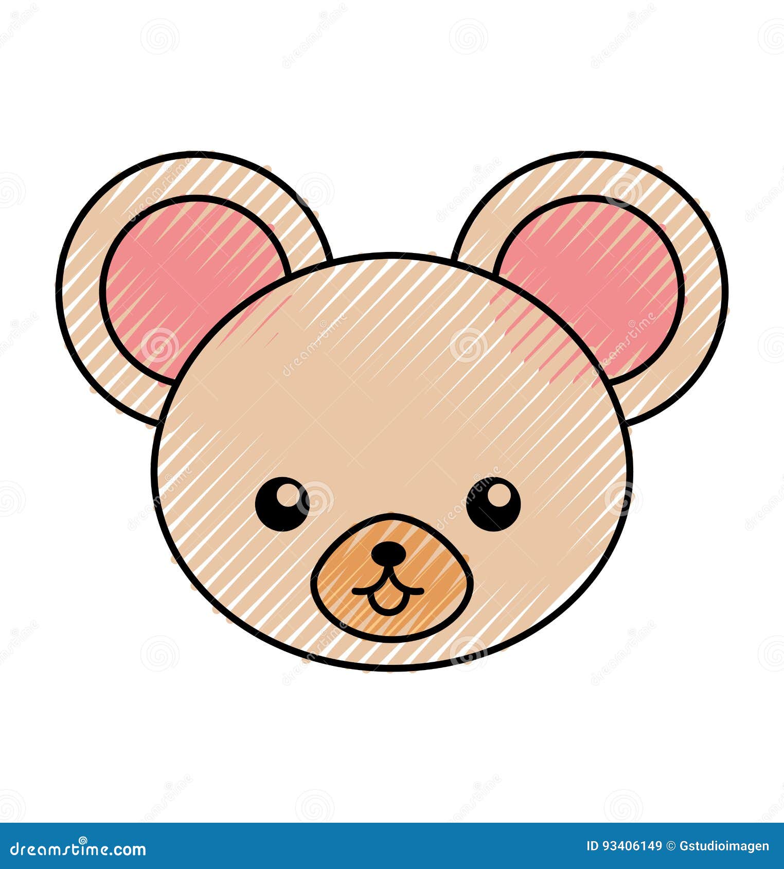 Cute Scribble Mouse Face Cartoon Stock Vector - Illustration of ...