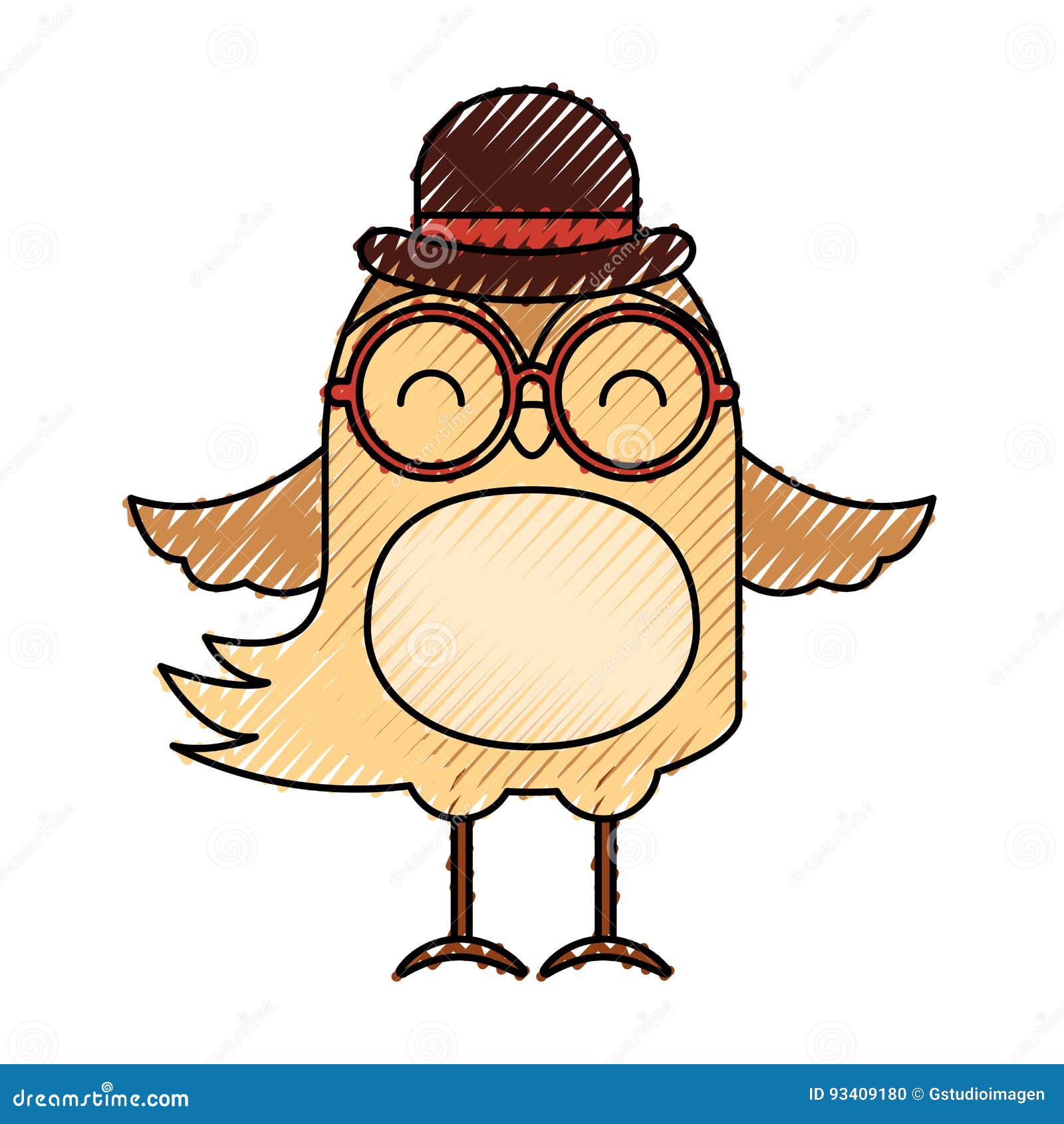 Cute scribble vintage bird stock vector. Illustration of flight - 93409180