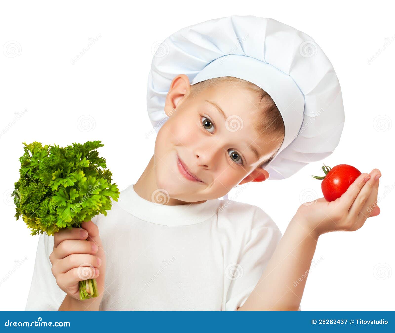 Cute Scullion is Holding Fresh Vegetables Stock Image - Image of recipe ...