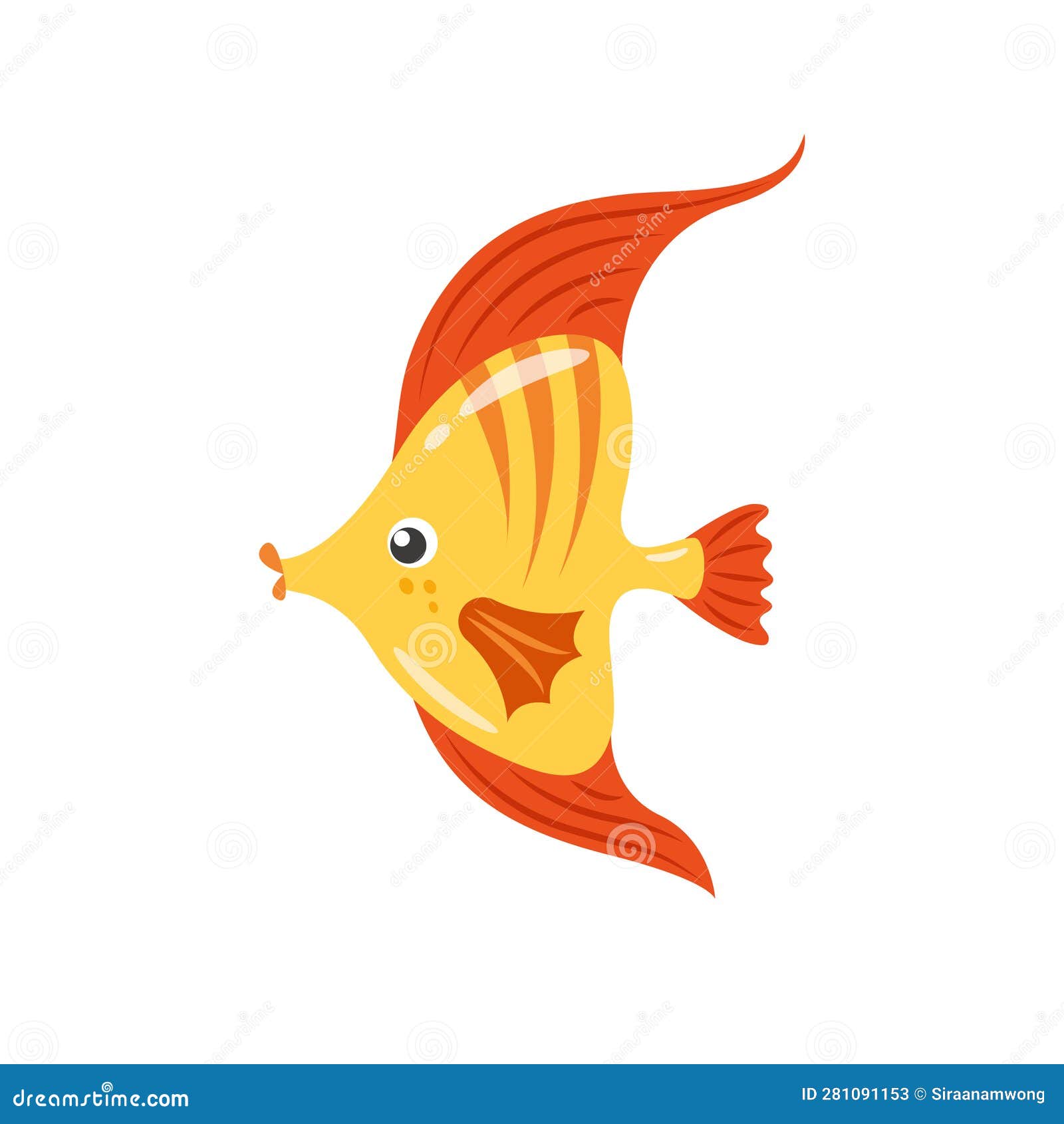 Cute sea fish cartoon stock vector. Illustration of object - 281091153