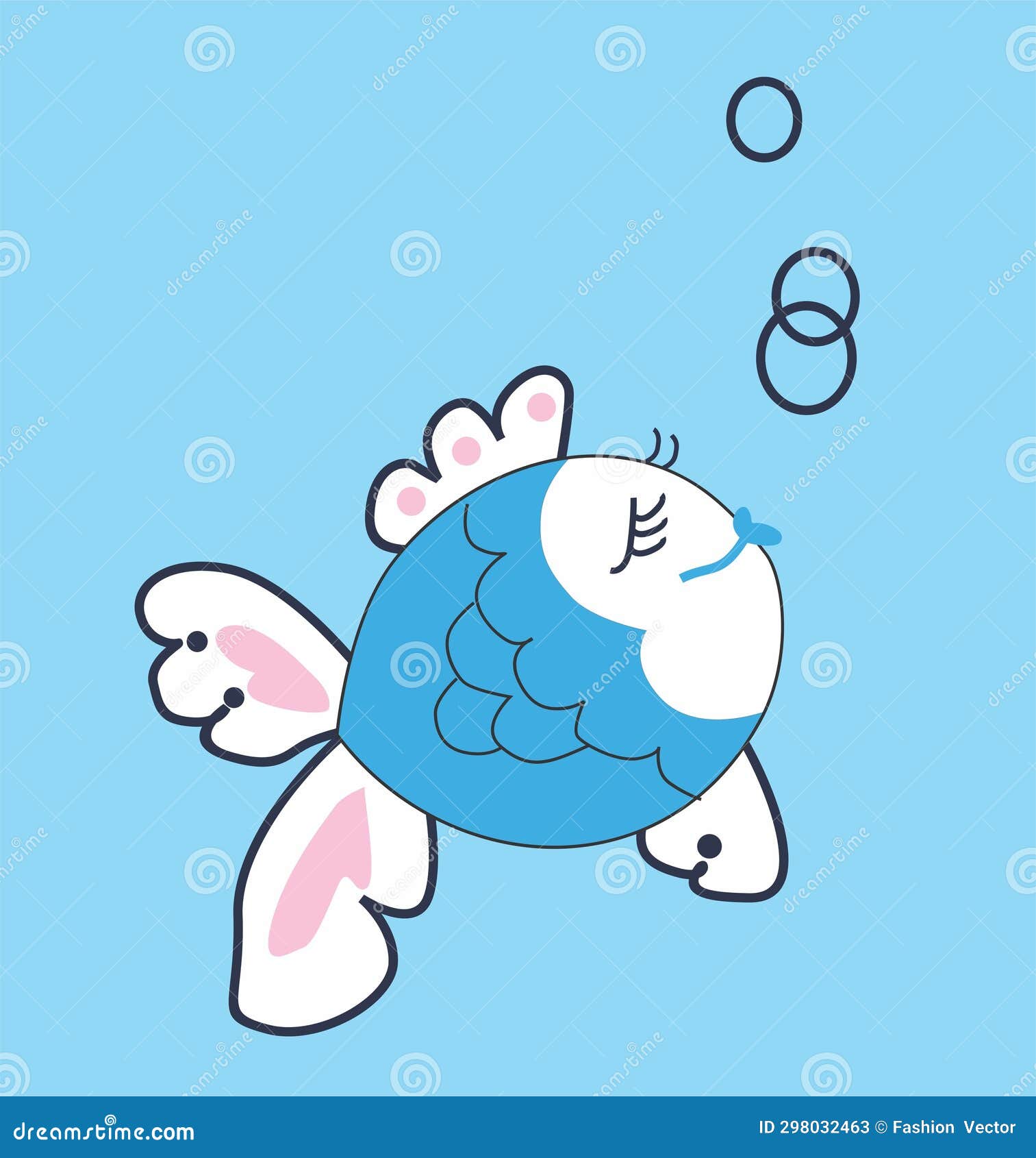 Cute fish print vector art stock vector. Illustration of original ...