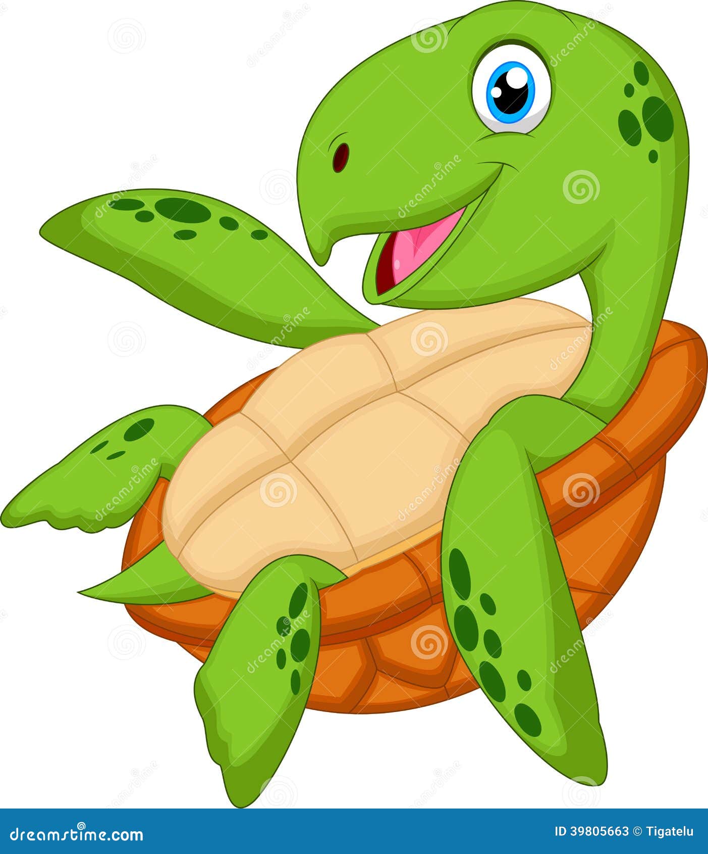 Cute sea turtle cartoon stock vector. Illustration of natural - 39805663