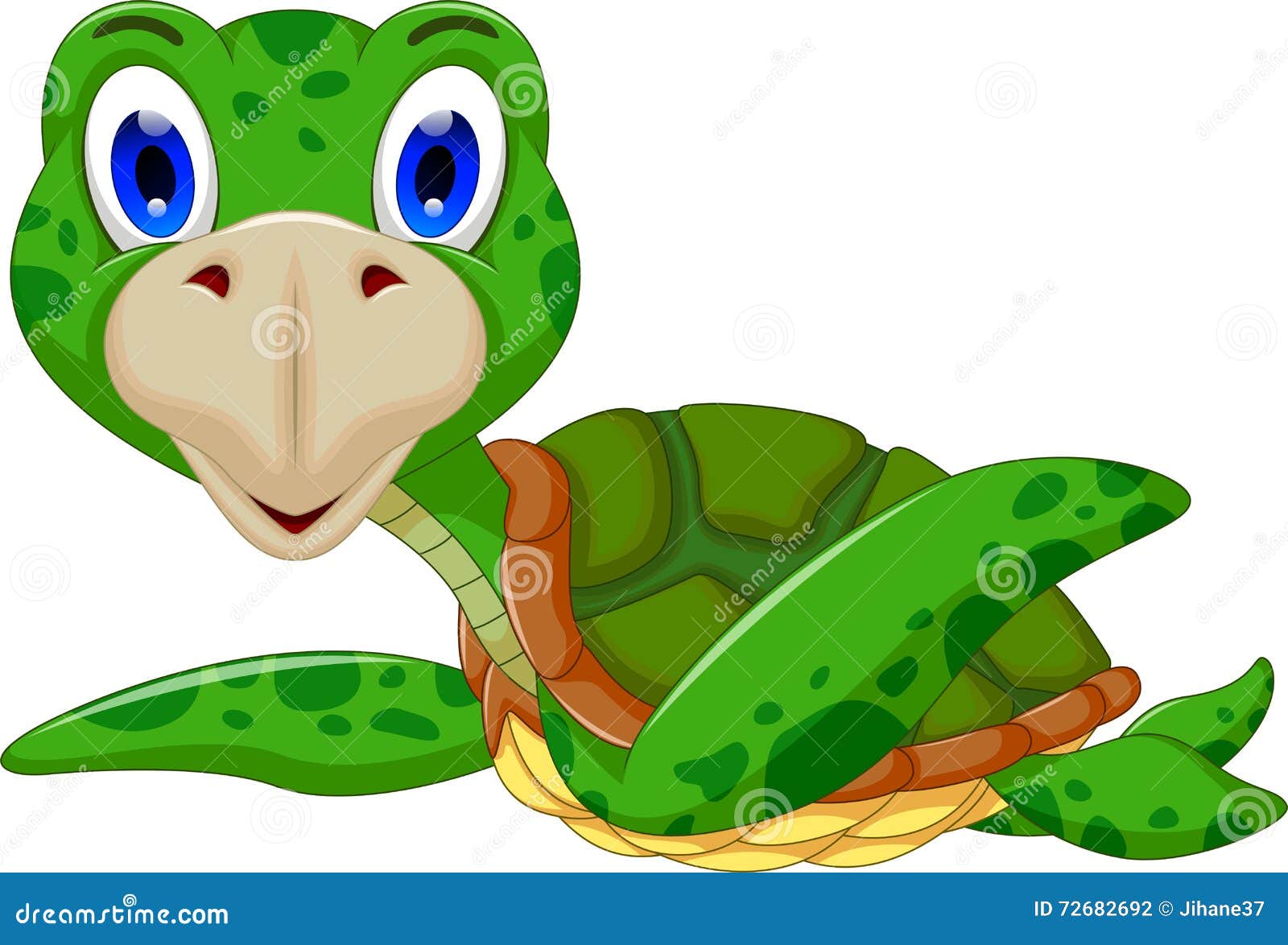 Cute sea turtle cartoon stock illustration. Illustration of natural ...