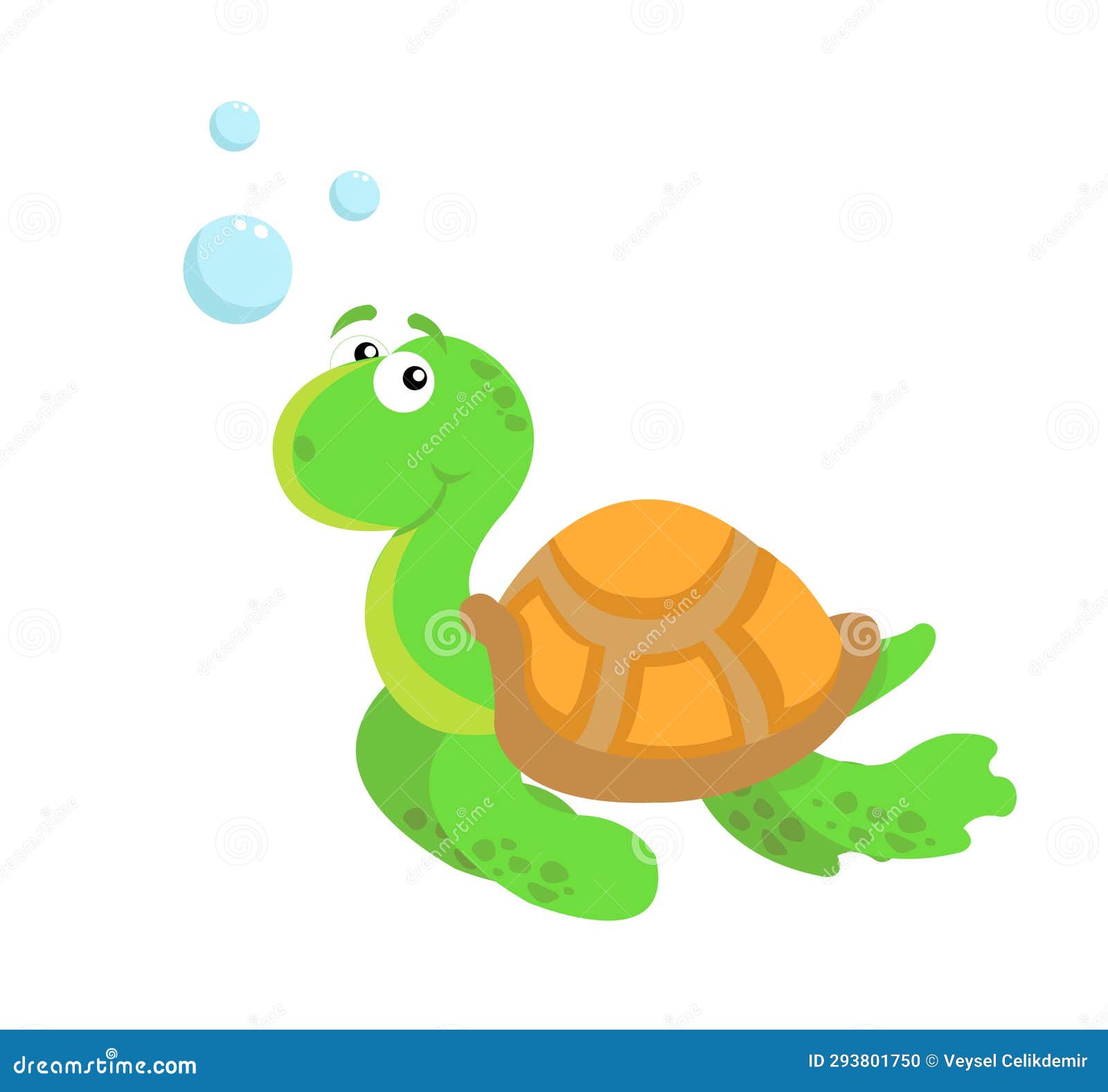 Sea Turtle Turquoise Oceanlife Vector Art | CartoonDealer.com #173352833