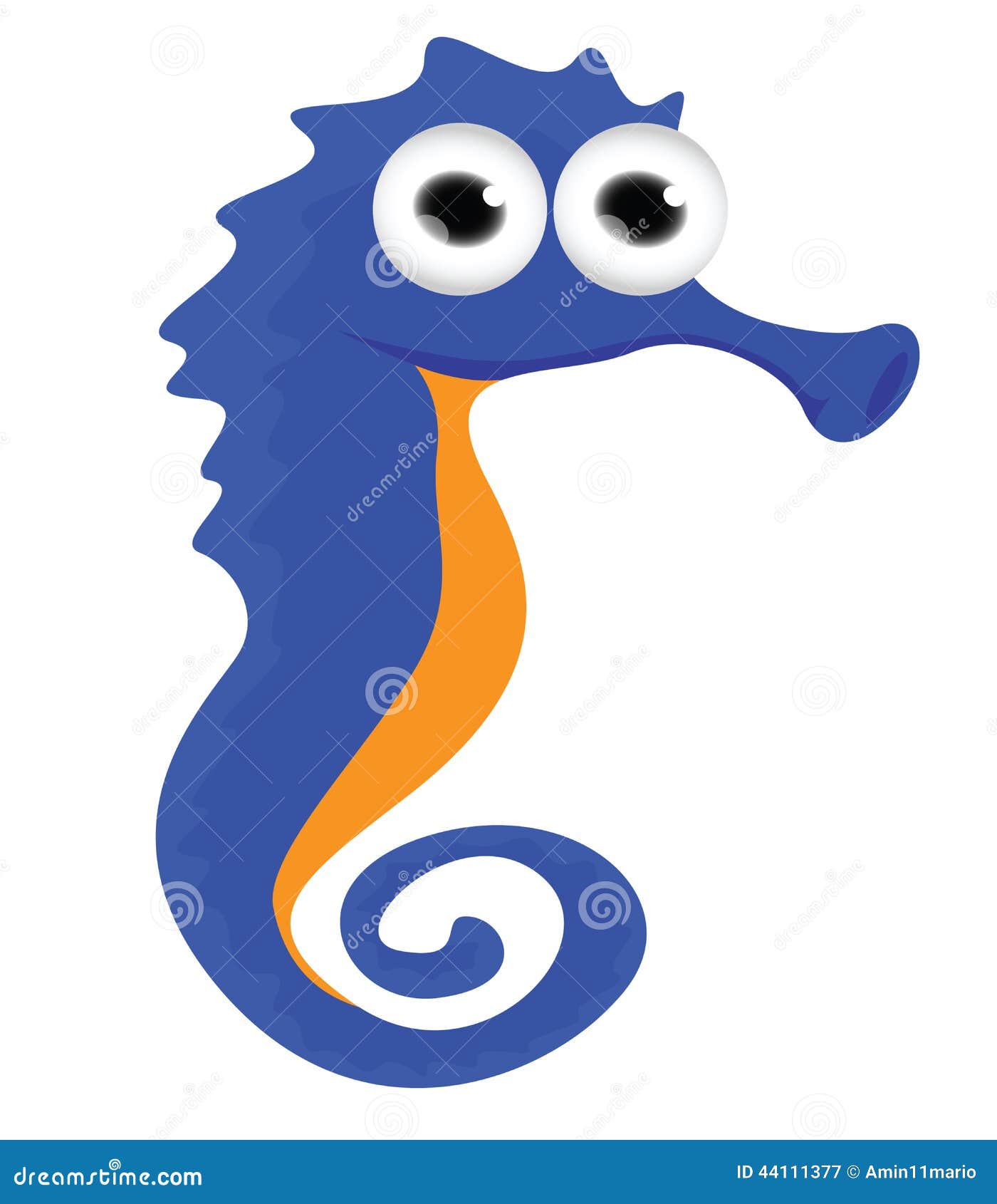 Cute seahorse cartoon stock illustration. Illustration of marine - 44111377