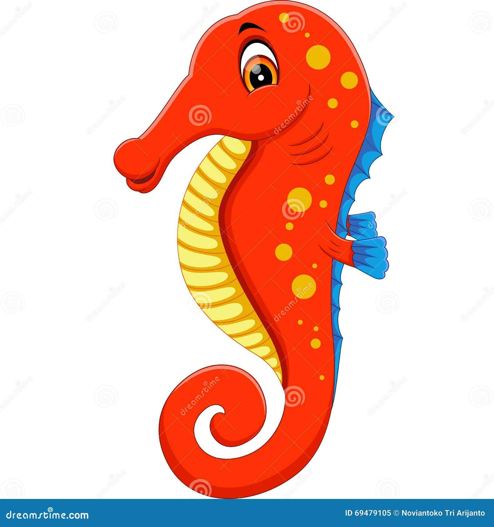 Cute seahorse cartoon stock vector. Illustration of animal - 69479105