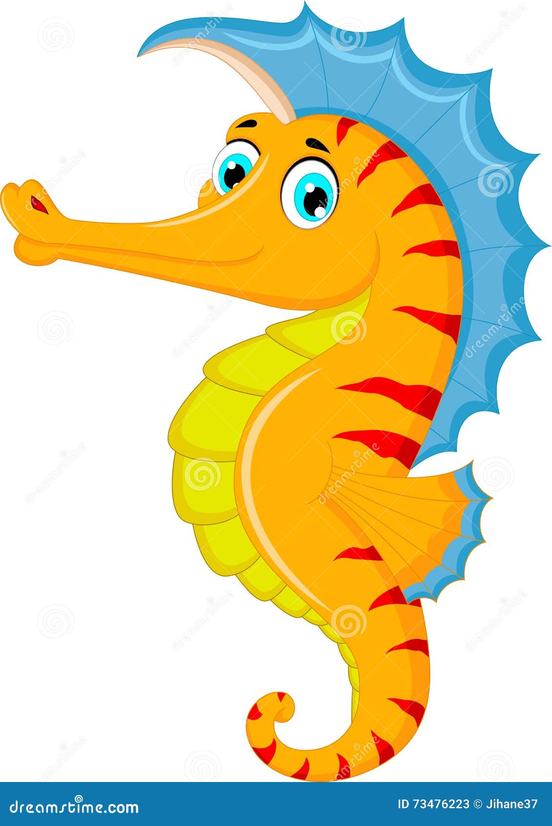 Cute Seahorse Cartoon Posing Stock Illustration - Illustration of child ...