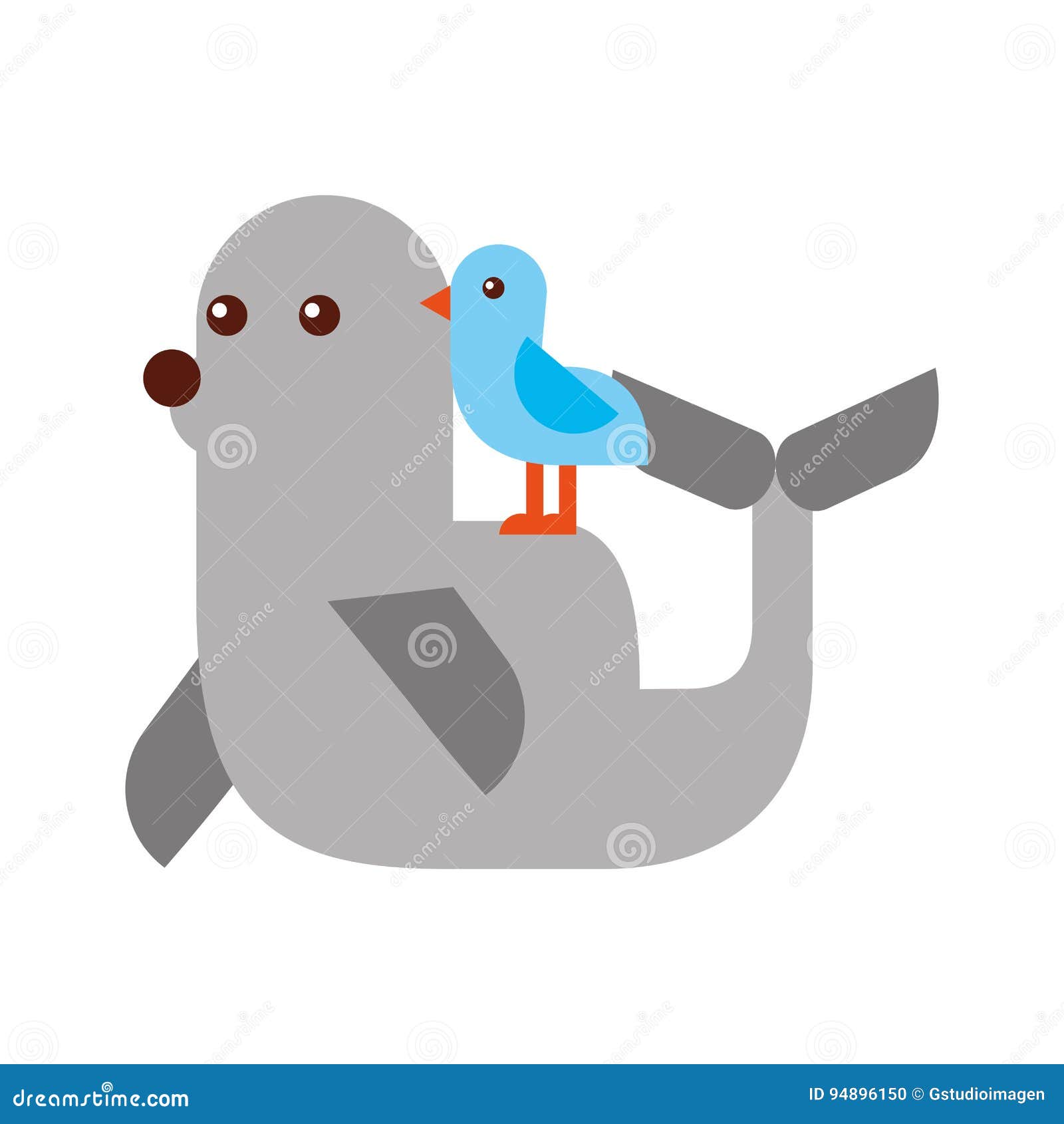 Cute seal isolated icon stock vector. Illustration of icon - 94896150
