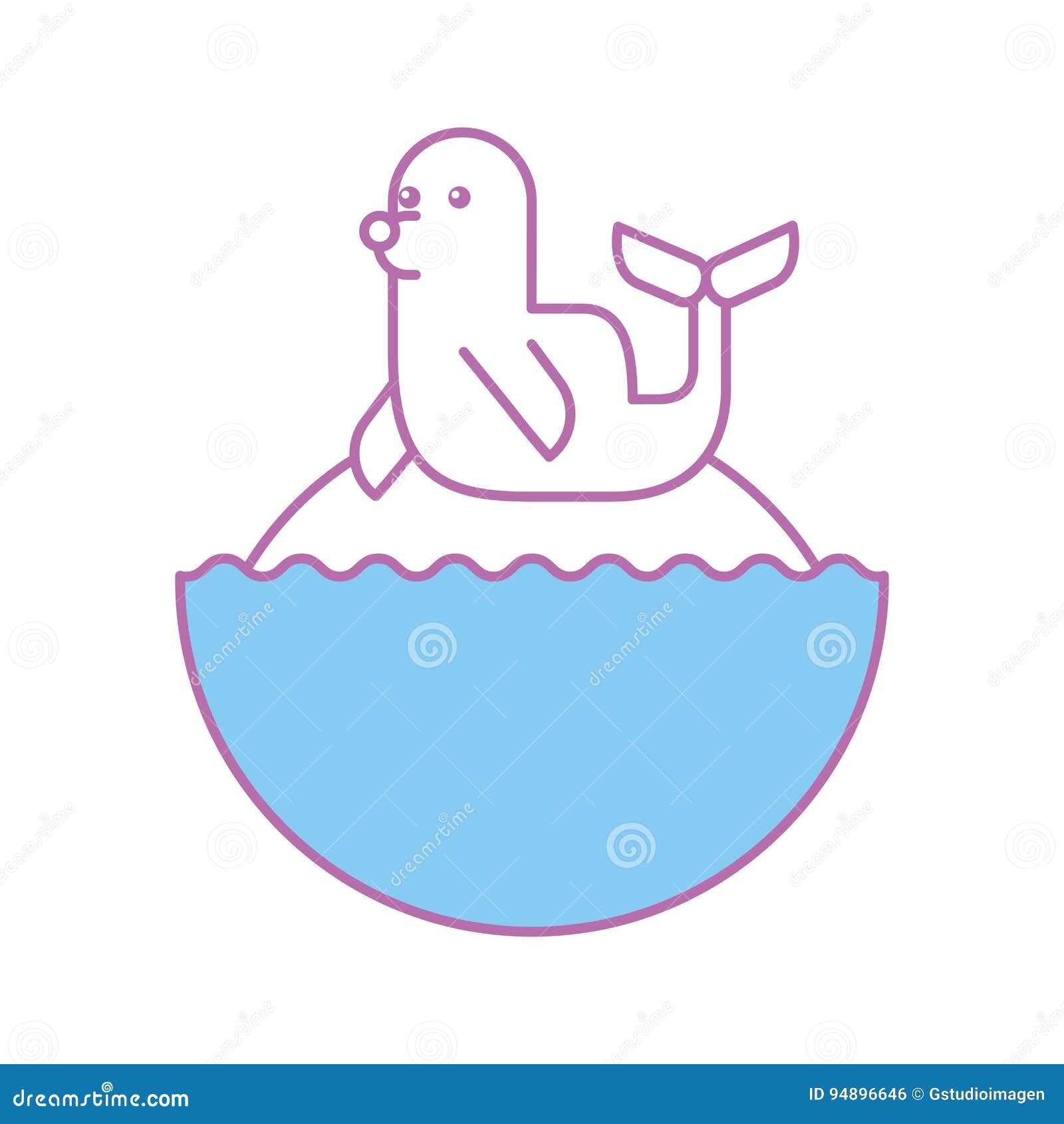 Cute seal isolated icon stock vector. Illustration of seal - 94896646