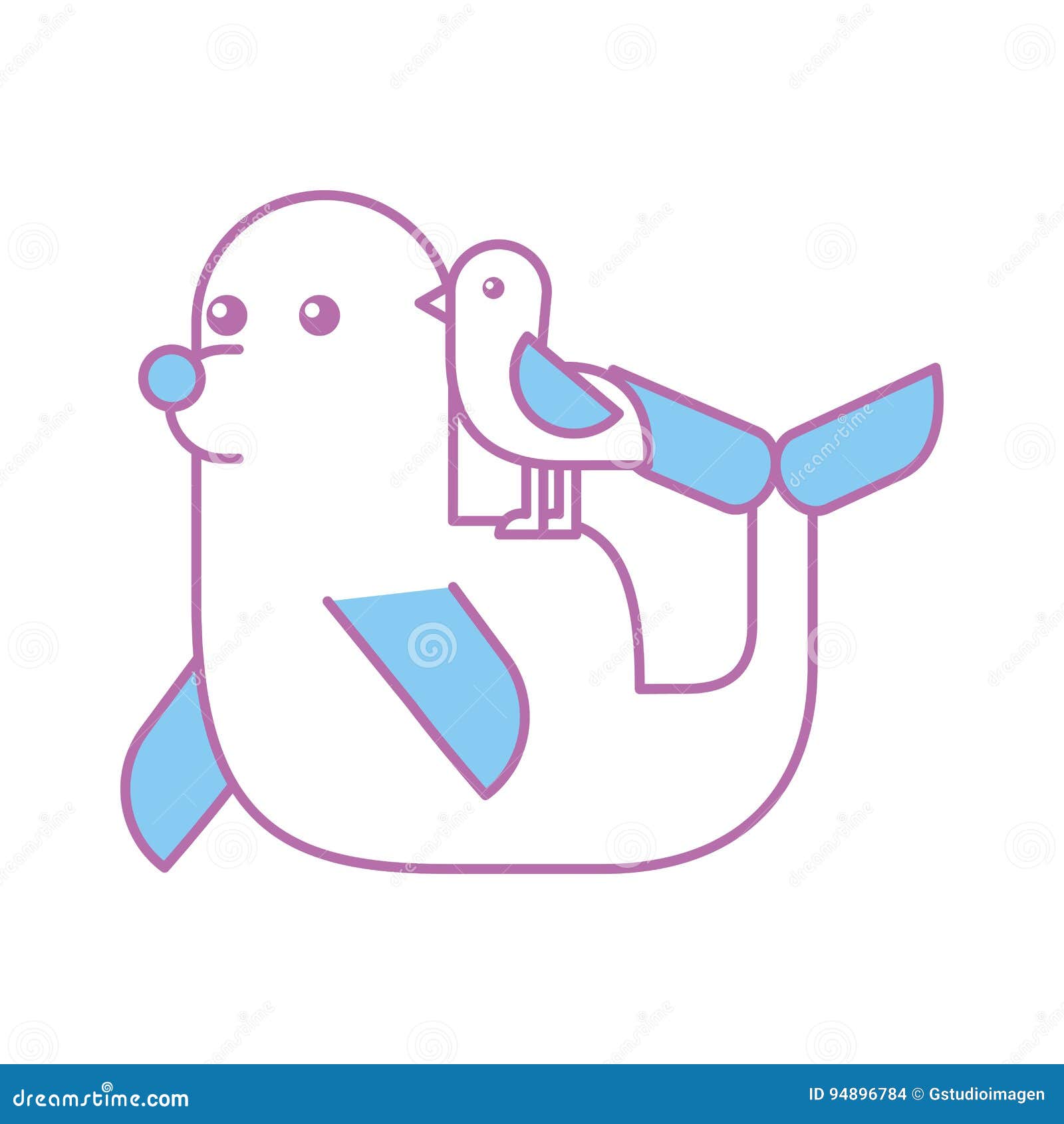 Cute seal isolated icon stock vector. Illustration of environment ...